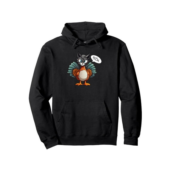 Funny Turkey Cat Impersonator Hoodie - Meow Sound Effect Costume for ...