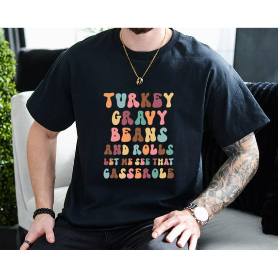 Funny Turkey Gravy Song Fun Unisex T-Shirt Retro Thanksgiving Dinner ...