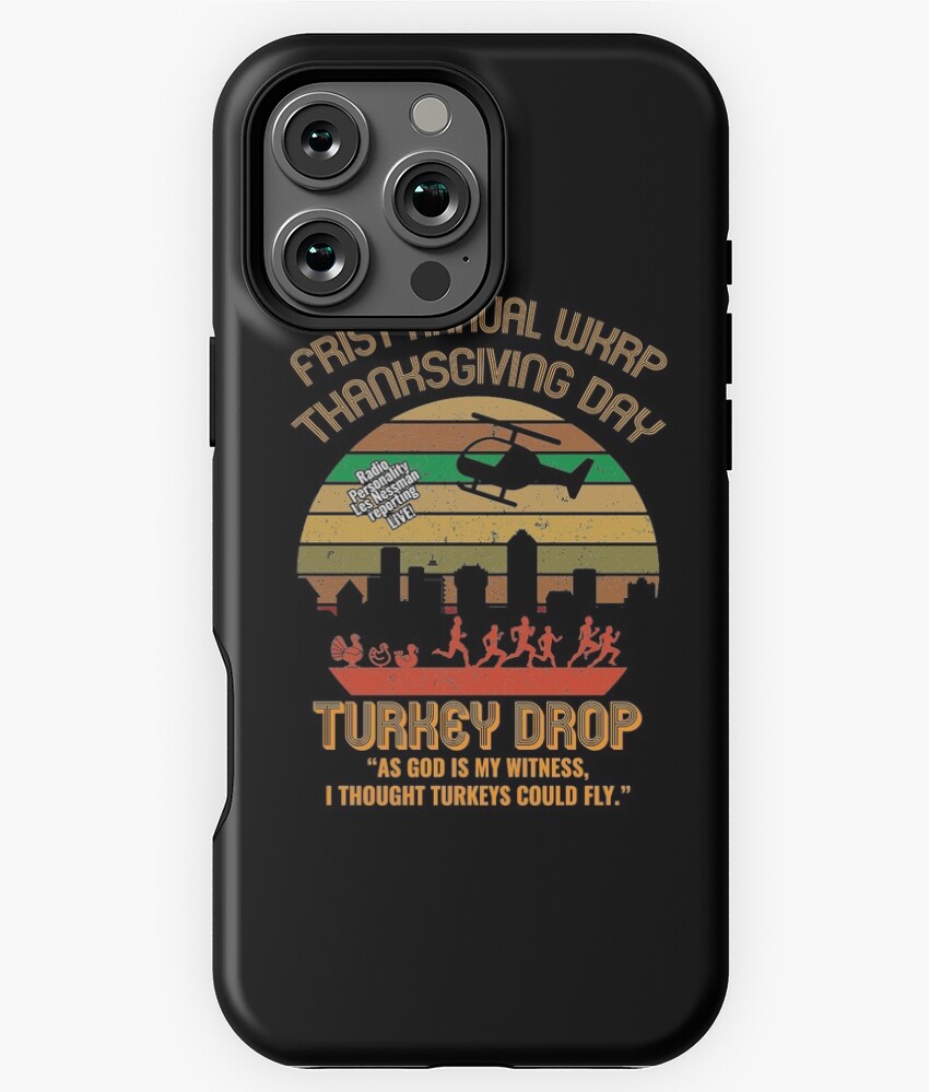 Funny Turkey Thanksgiving Day WKRP Vintage Phone Case for iPhone 16 15 ...