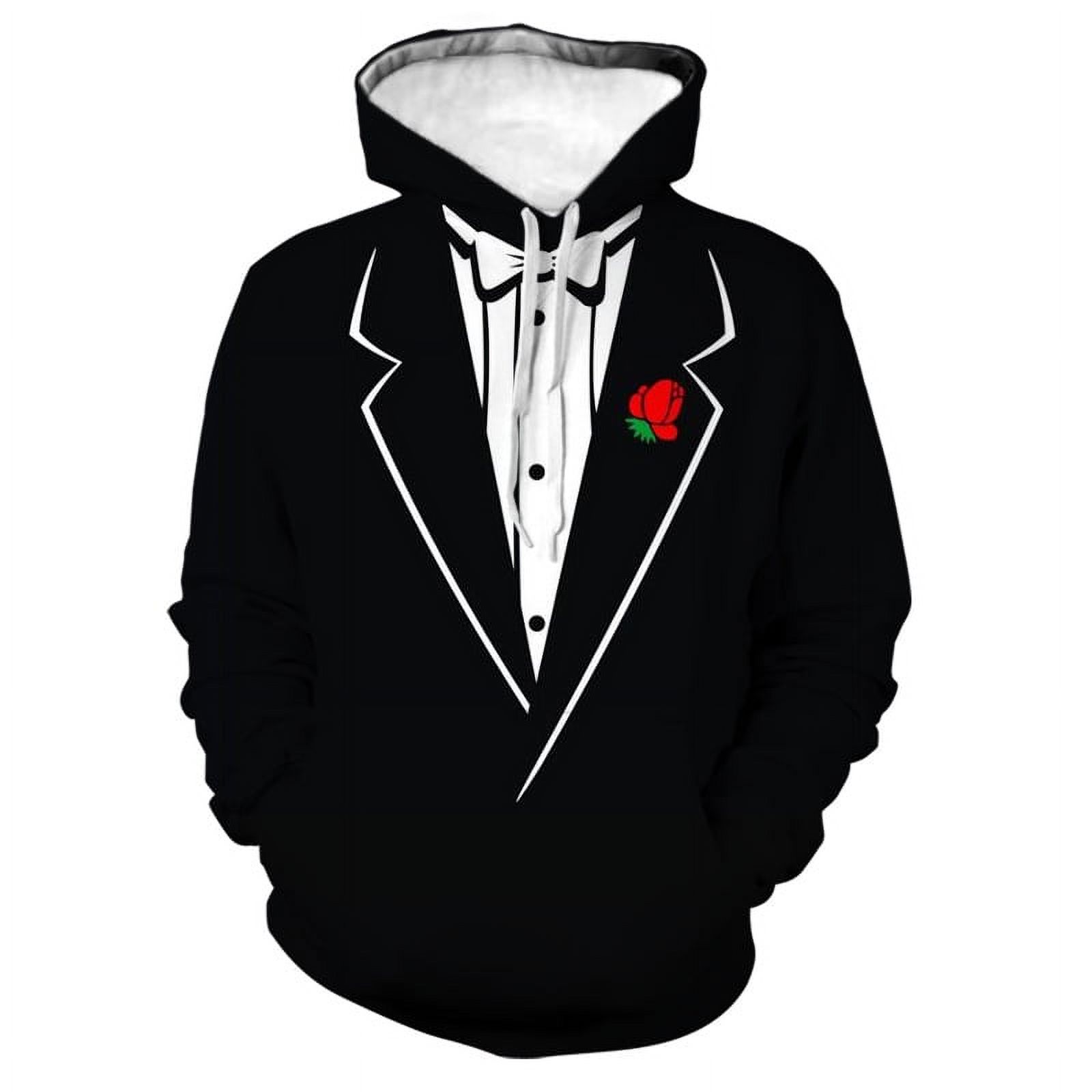 Funny Tuxedo Bow Tie Hoodie Fake Suit 3D Print Men Women Fashion ...