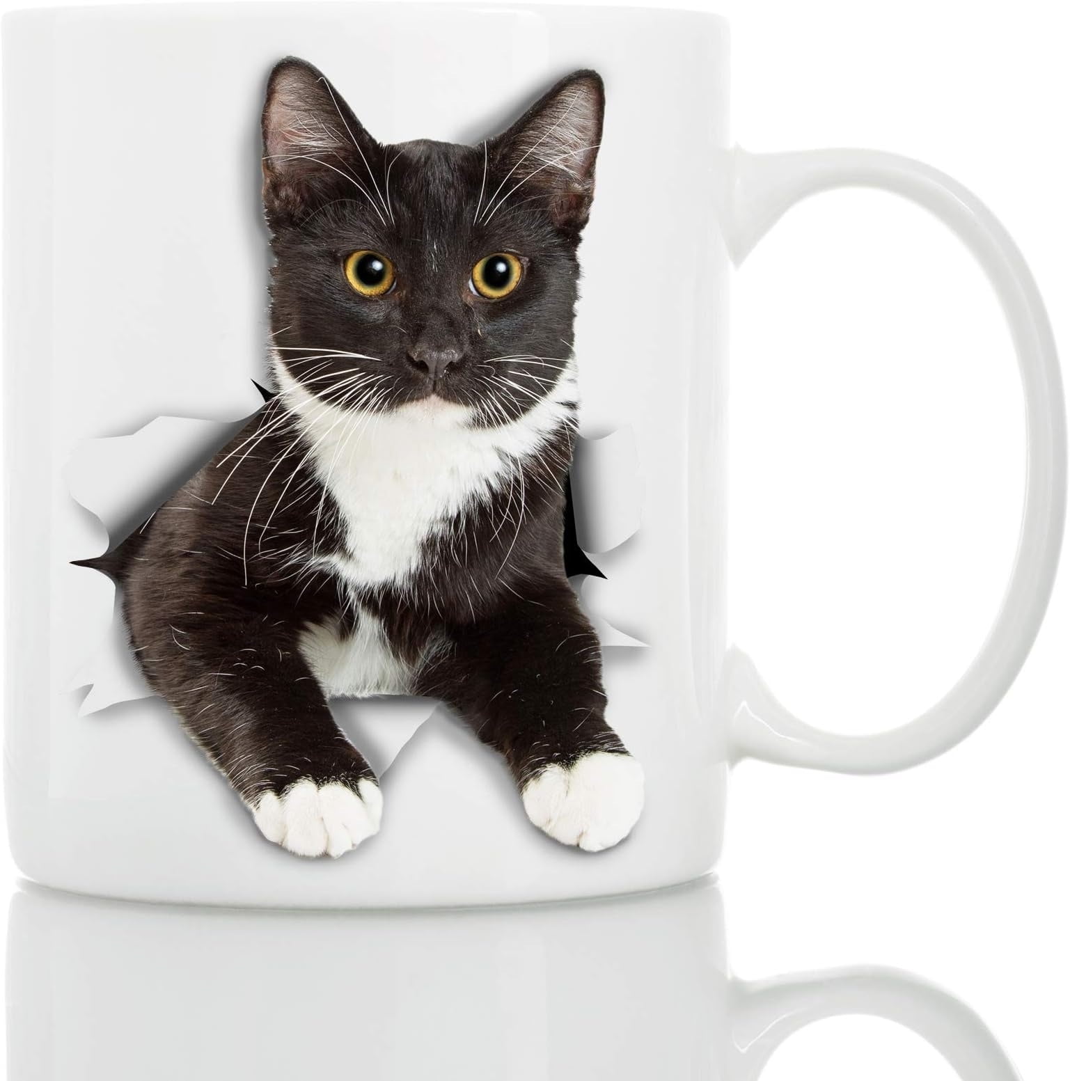 Funny Tuxedo Cat Coffee Mug – Cute Gift for Cat Lovers, Friends ...
