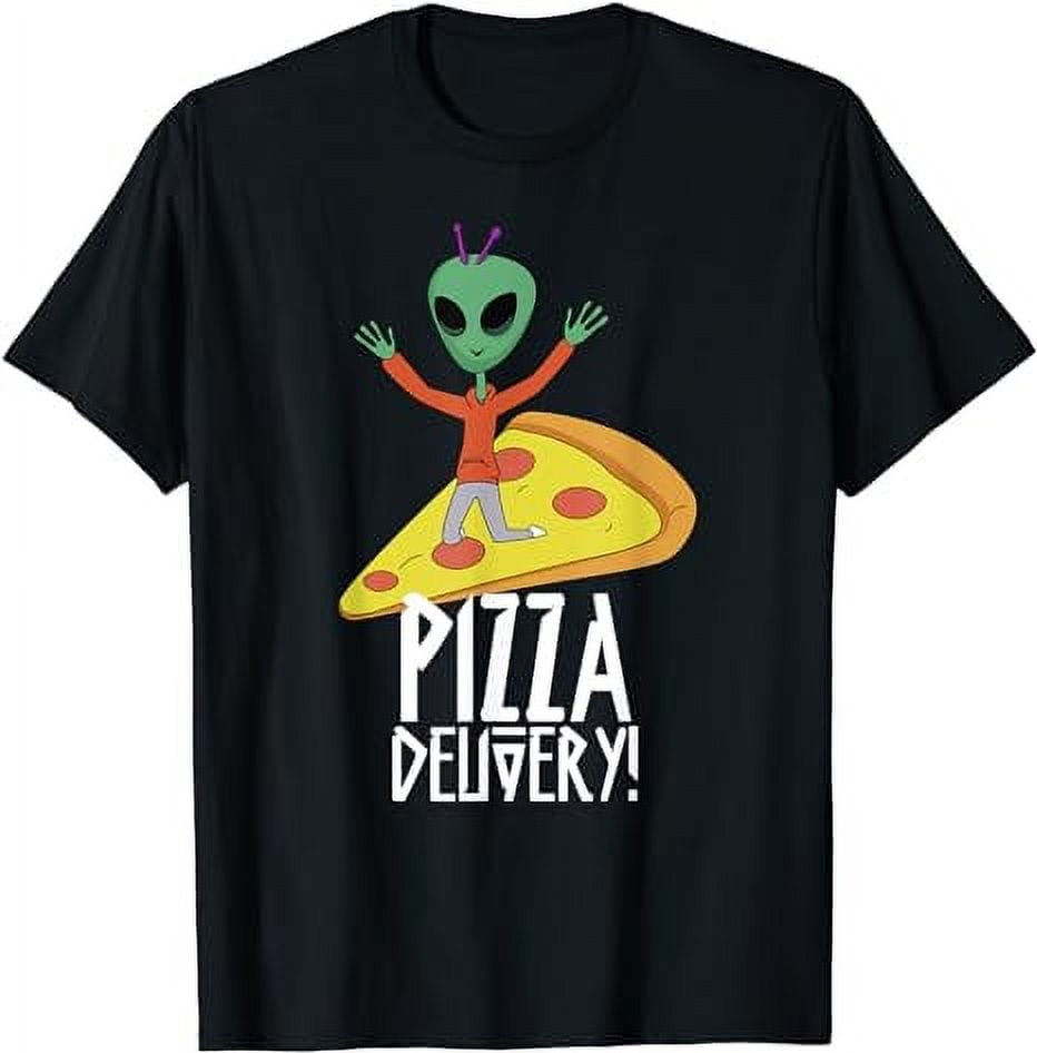 Funny UFA Alien Pizza Delivery T-Shirt - Walmart.com