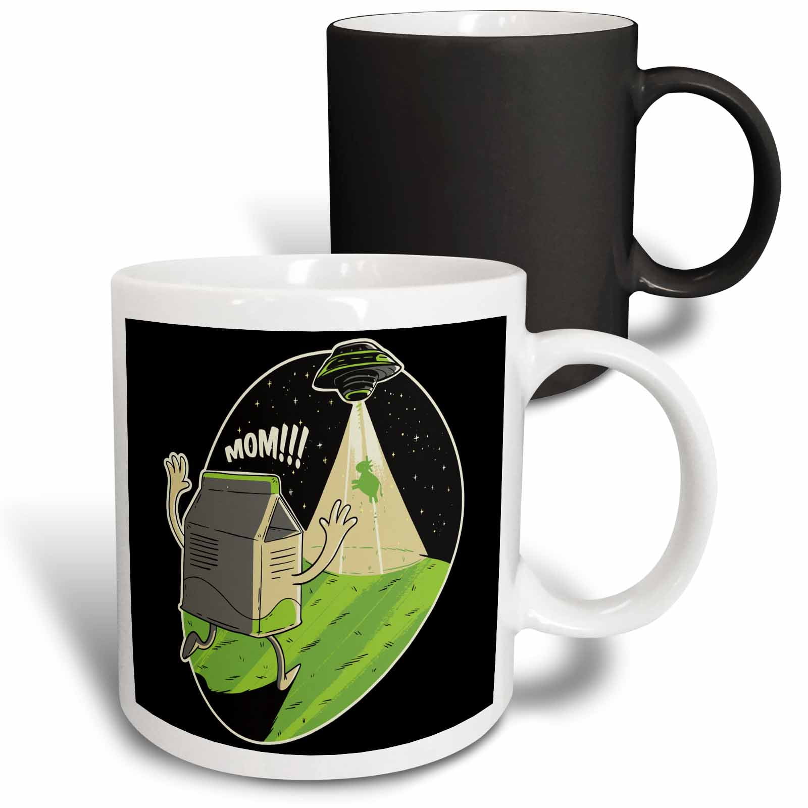 3drose, Funny Ufo Alien with Cow and Milk Fantasy Humor Fun, 11oz Magic ...