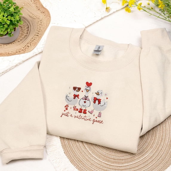Funny Valentine Embroidery Sweatshirt, Embroidered Animal Valentines ...