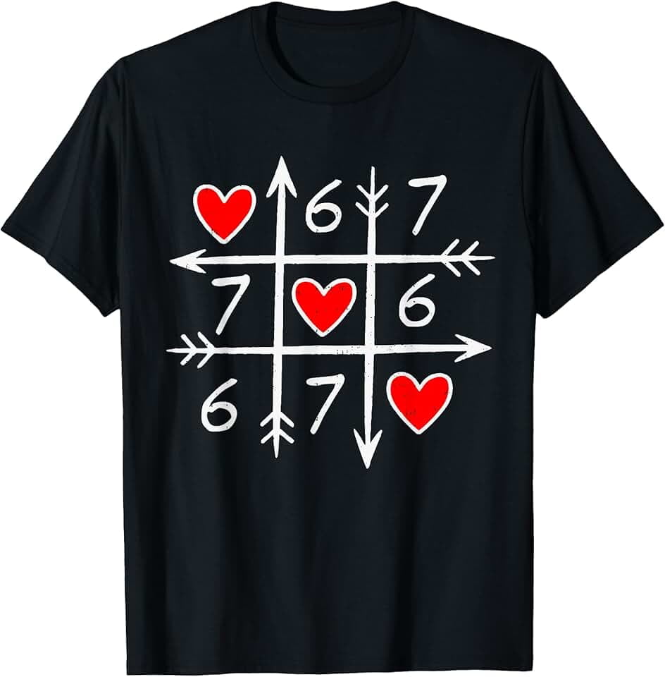 Funny Valentine Love Grid Numbers for Unisex Graphic Short Sleeve T ...