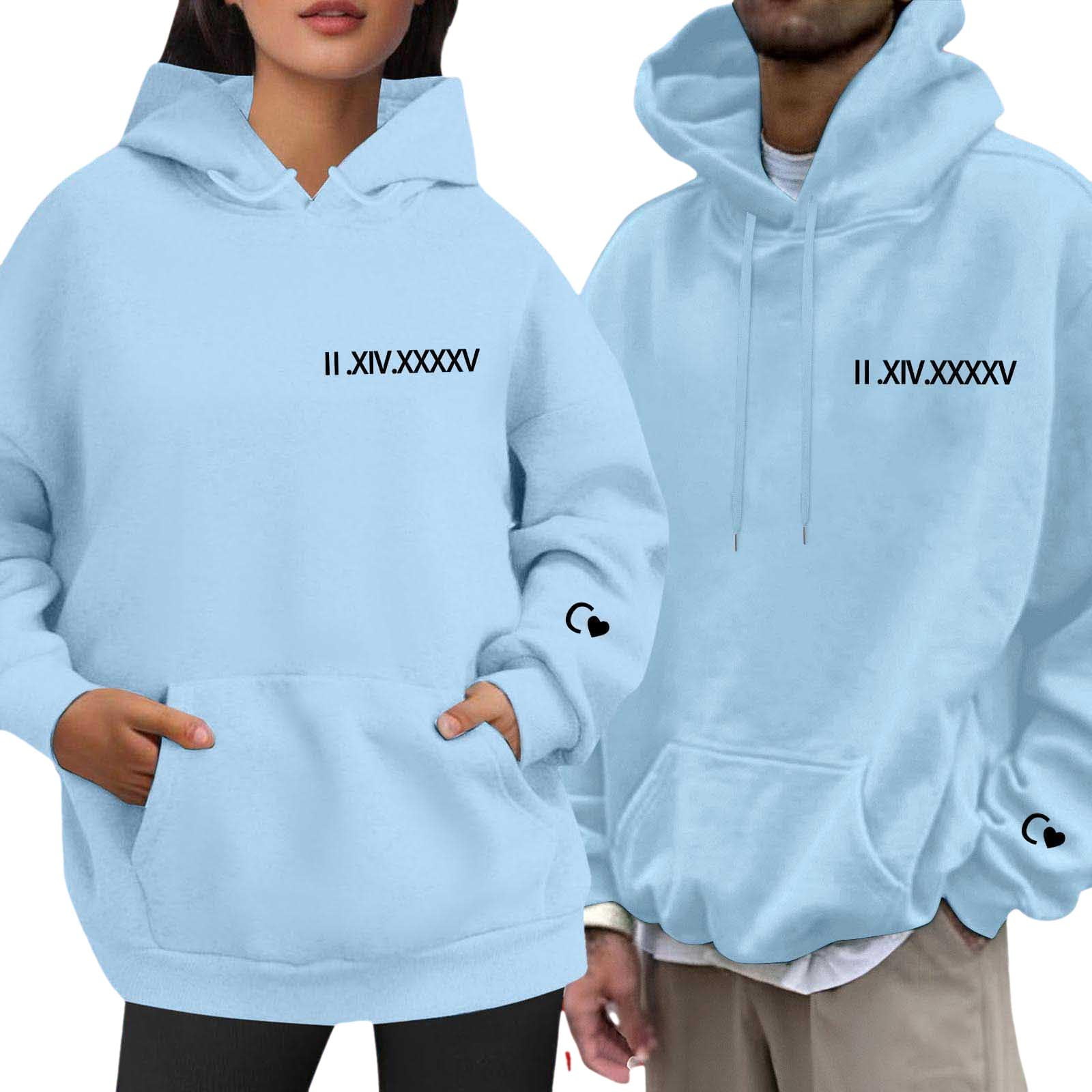 Funny Valentine's Day Hoodie Sweatshirt for Women Husband Wife initials ...