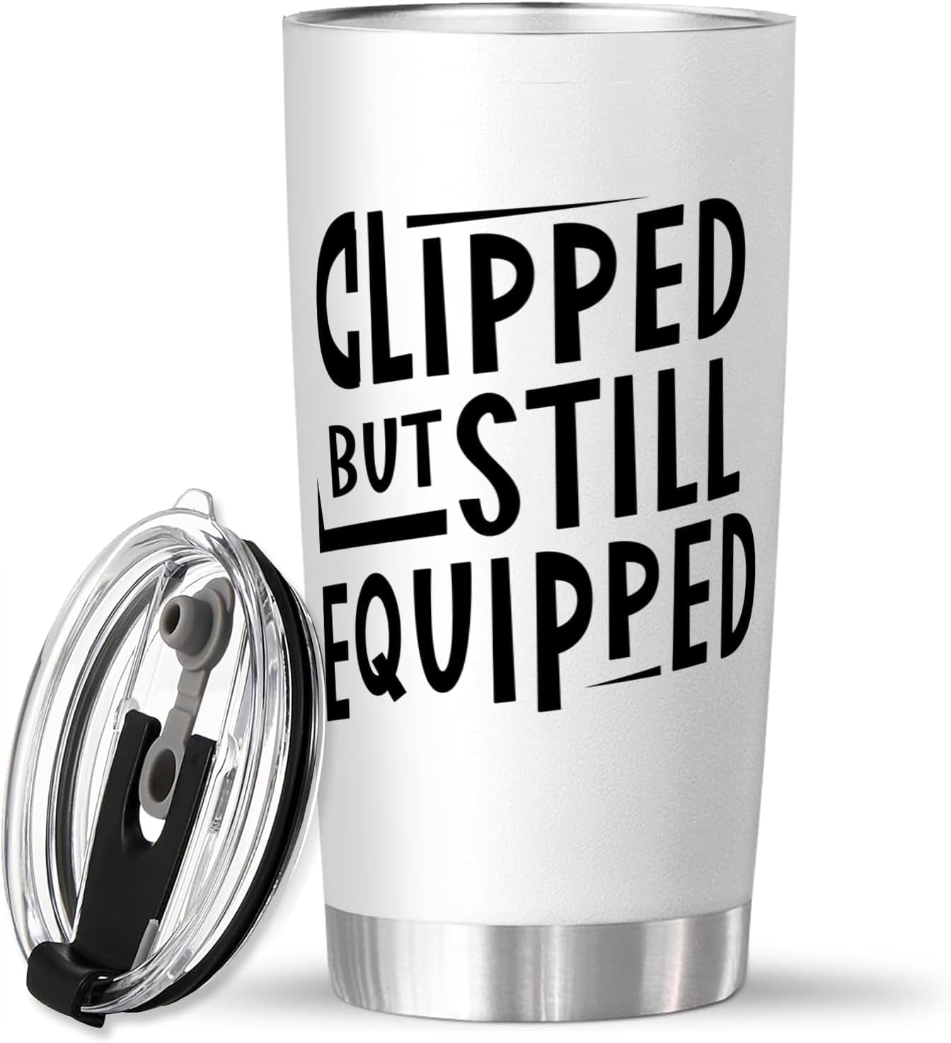 Funny Vasectomy Gift for Men, Clipped But Still Equipped 20 oz Tumbler ...