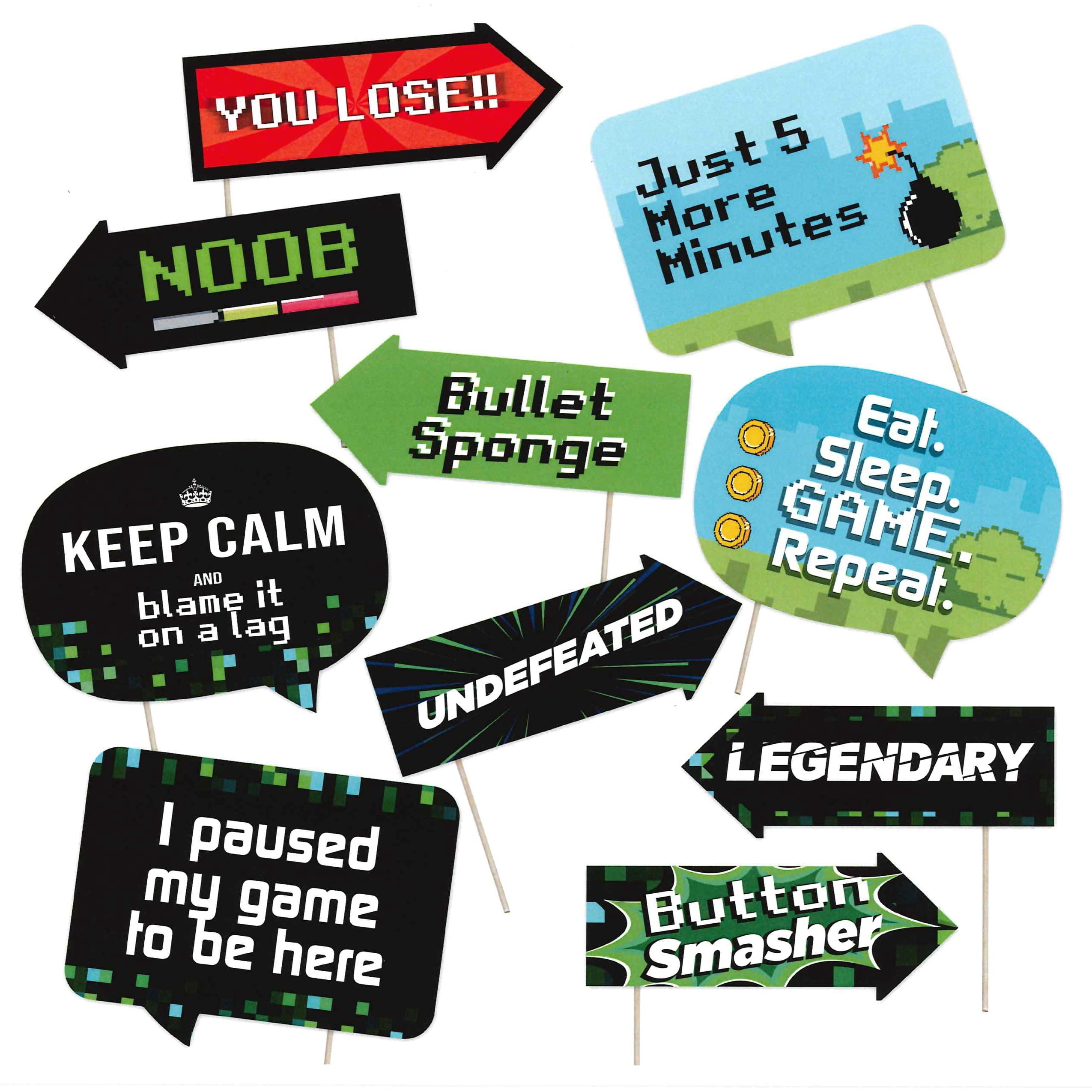 Funny Video Game Photo Booth Props - Pixel Video Game Themed ...