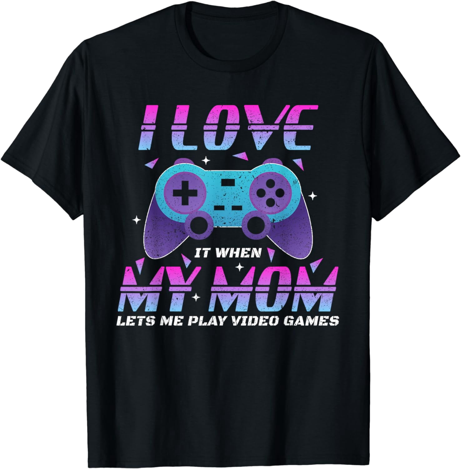 Funny Video Games Gaming Shirt Boys Girls I Love My Mom T-Shirt ...