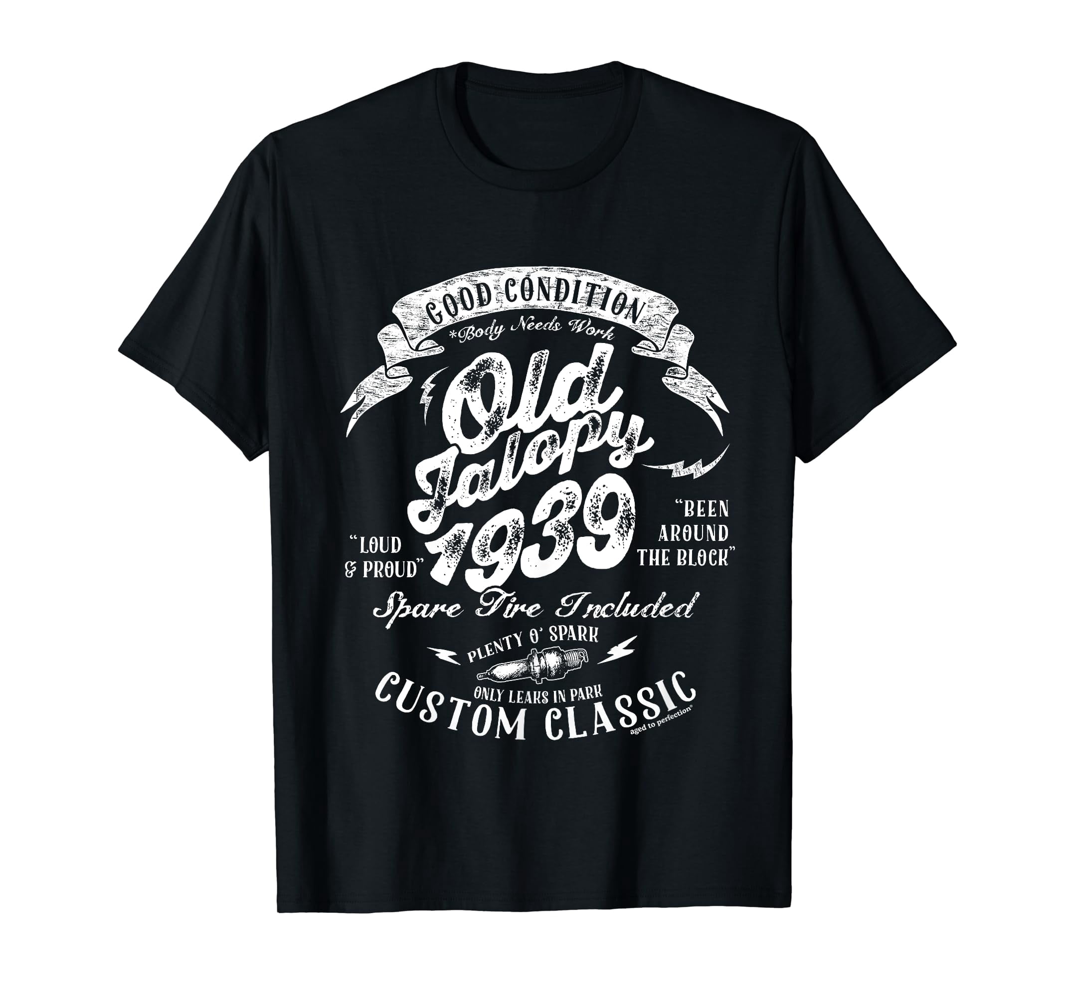 Funny Vintage 1939 Old Jalopy Graphic T-Shirt for Classic Car ...