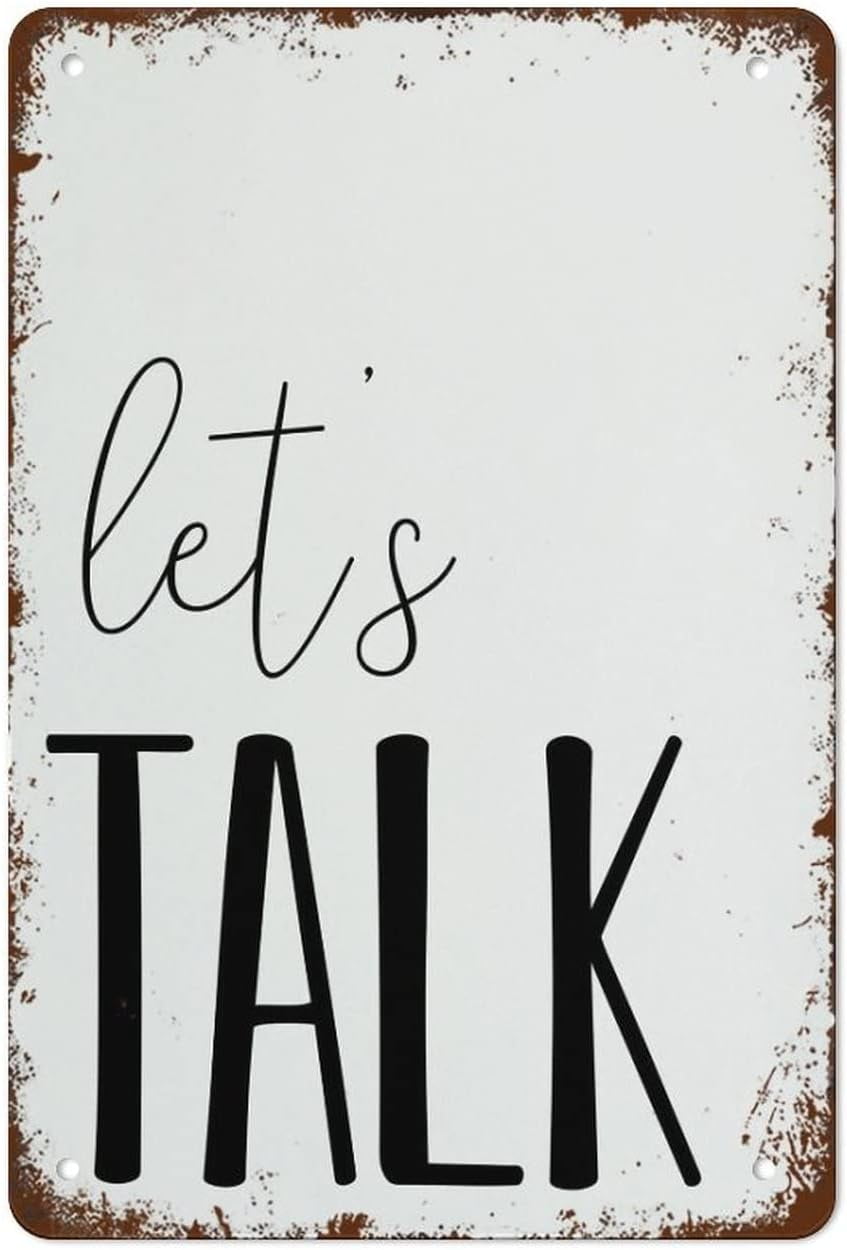 Funny Vintage Aluminum Metal Sign Let's Talk Speech Therapy Poster ...