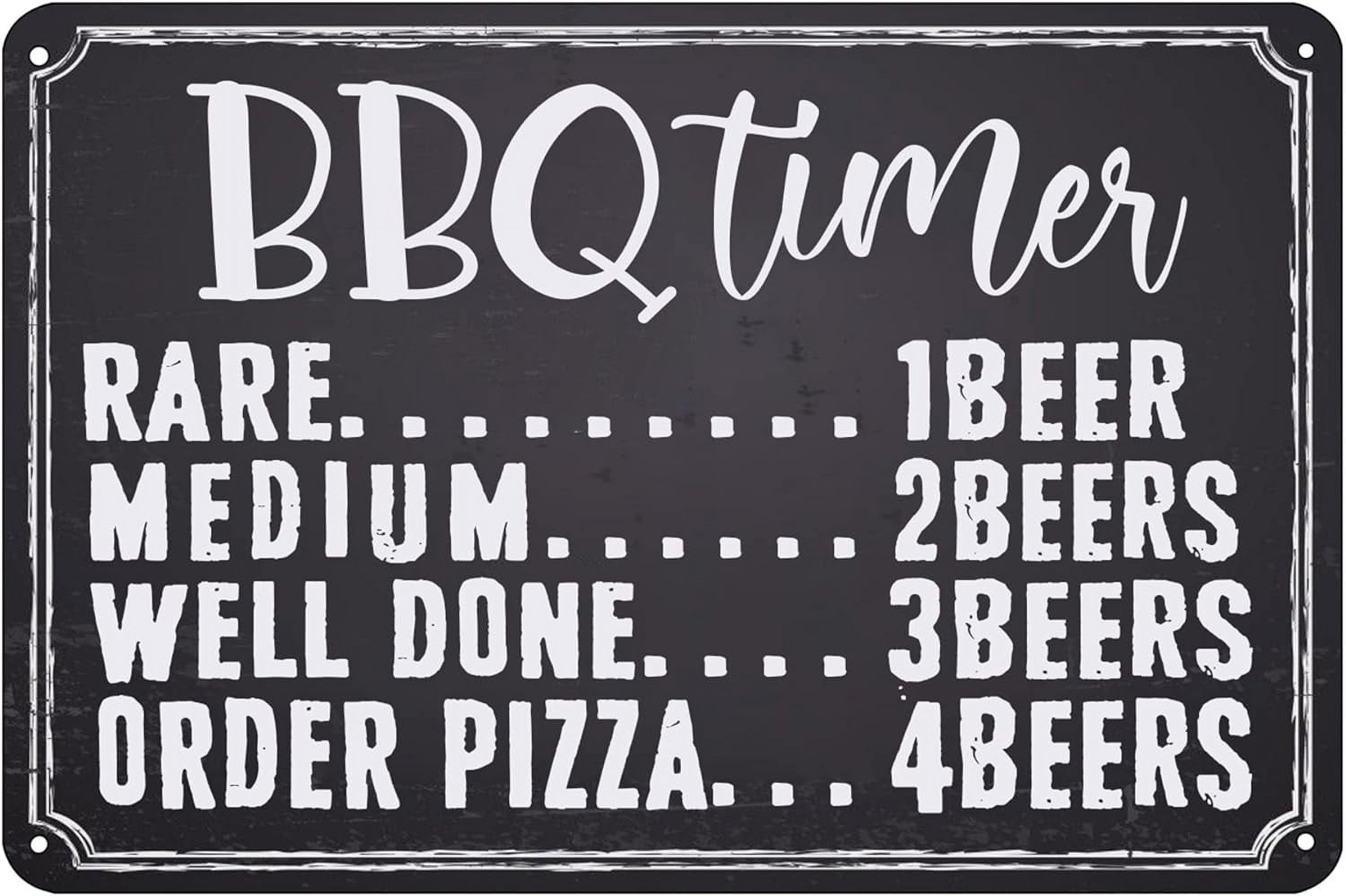 Funny Vintage BBQ Timer Quote Metal Tin Sign Wall Decor Retro BBQ Signs ...