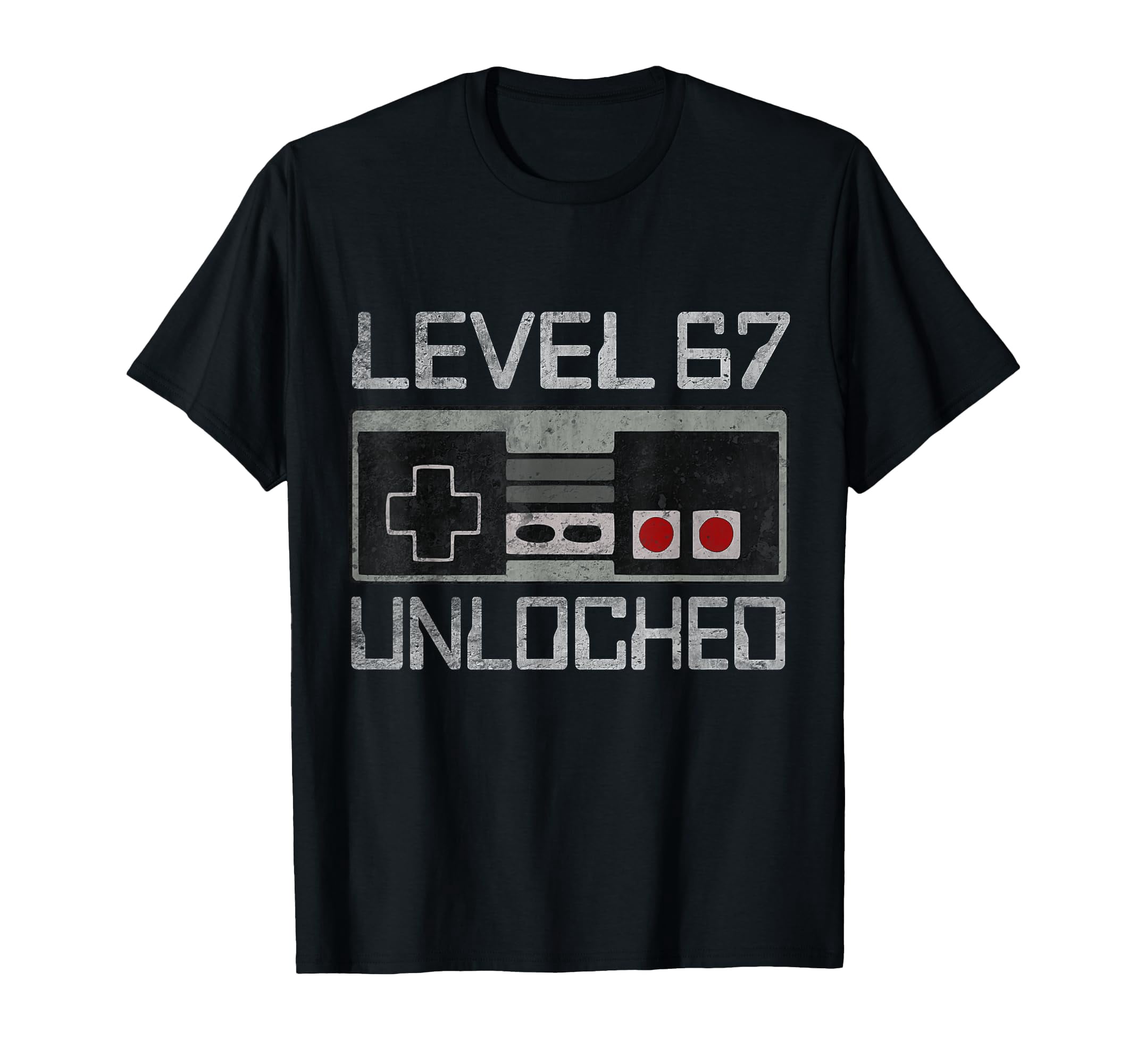 Funny Vintage Gaming Controller T-Shirt for Gamers - Level 67 Unlocked ...