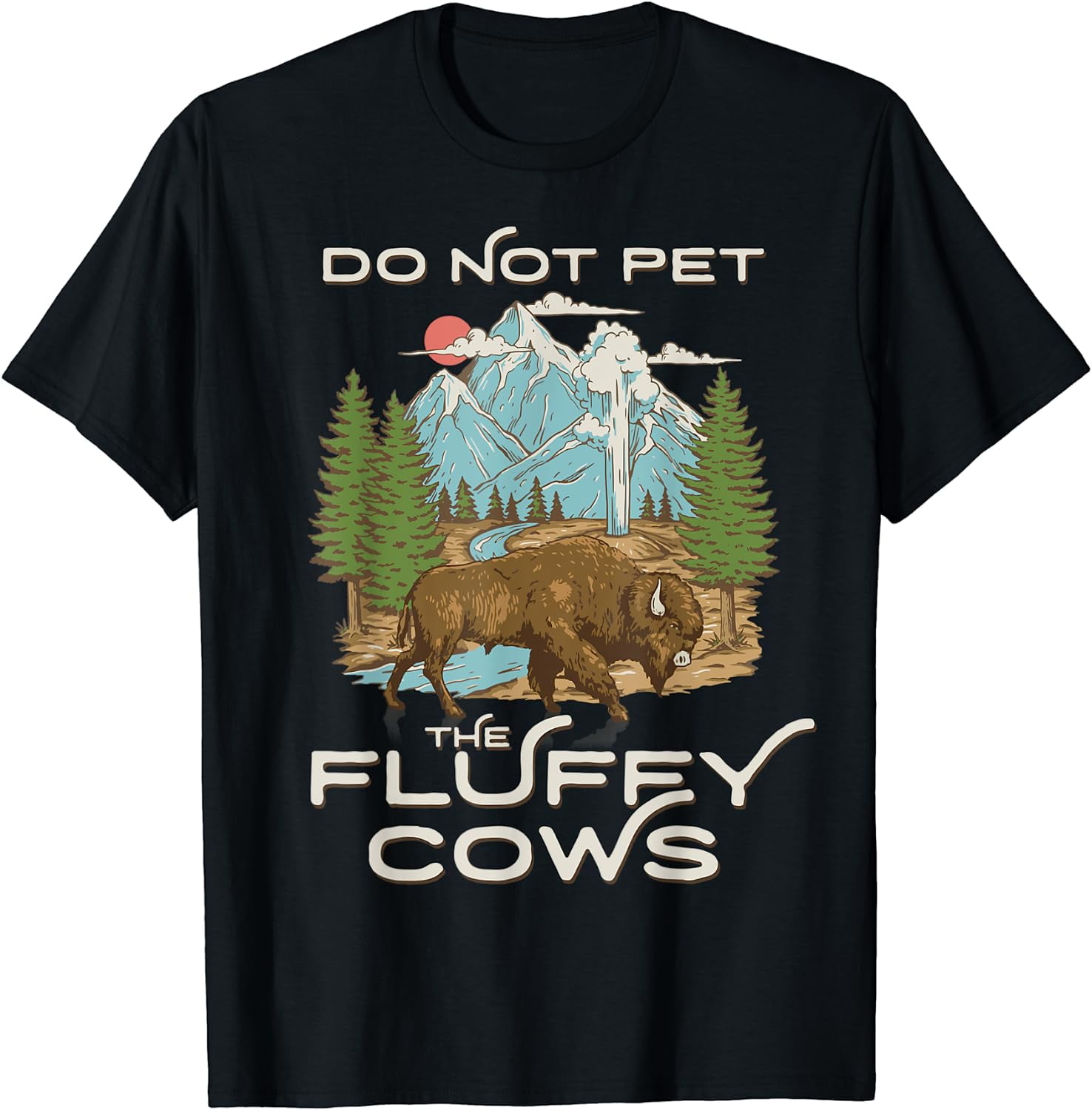 Funny Vintage Look Yellowstone National Park Bison Lover T-Shirt ...