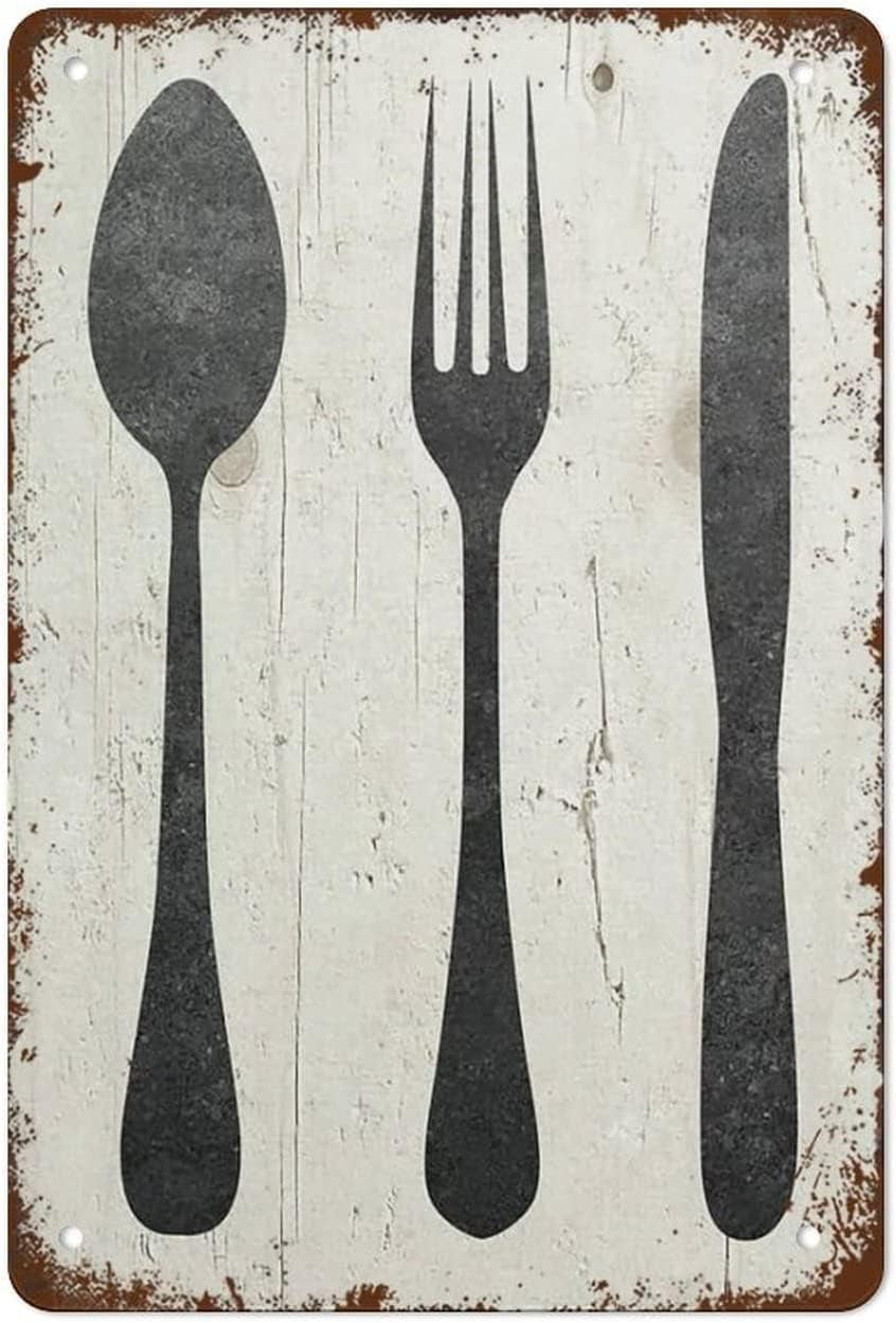 Funny Vintage Metal Tin Sign Farmhouse Decor Farmhouse Silverware Art ...