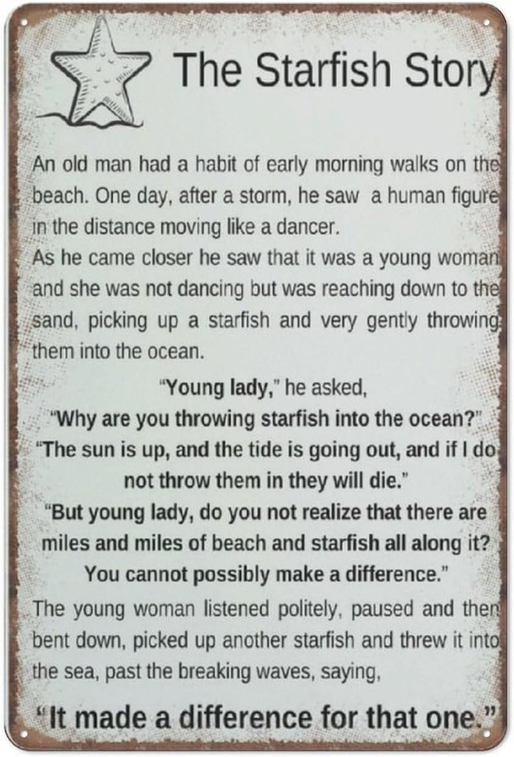 Funny Vintage Sign Starfish Story Starfish Poem by Metal Tin Signs for ...