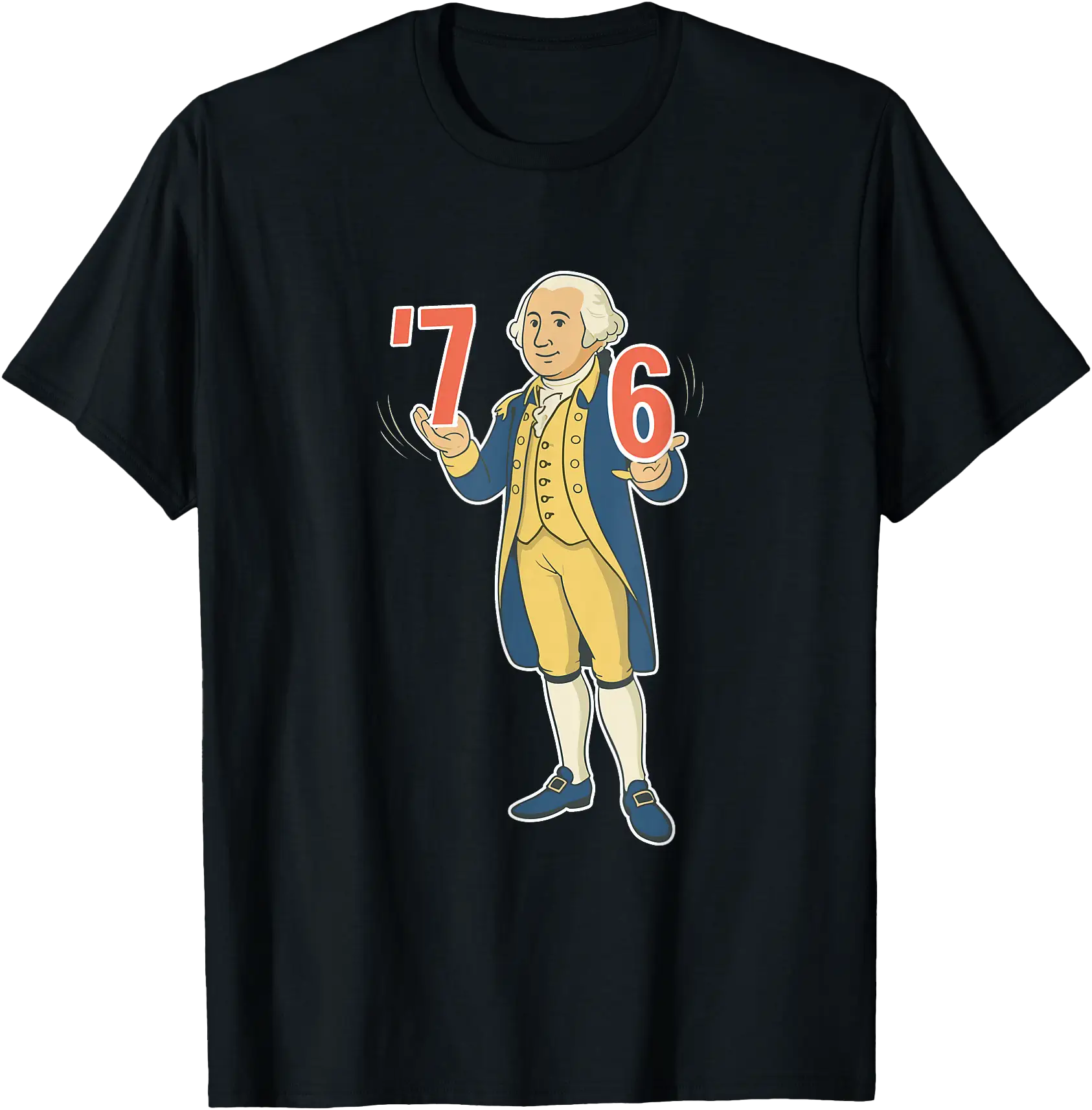 Funny Vintage Style T-Shirt with Cartoon Character Holding '76 for Gen ...