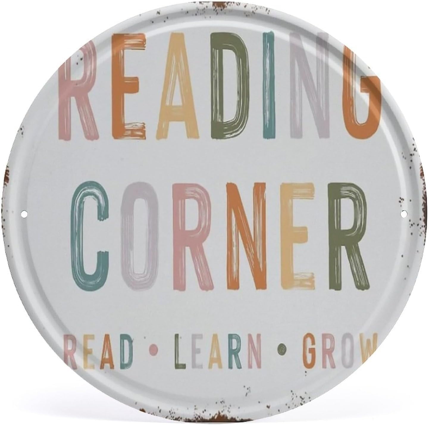 Funny Vintage Tin Round Metal Sign Reading Corner Decor Classroom ...