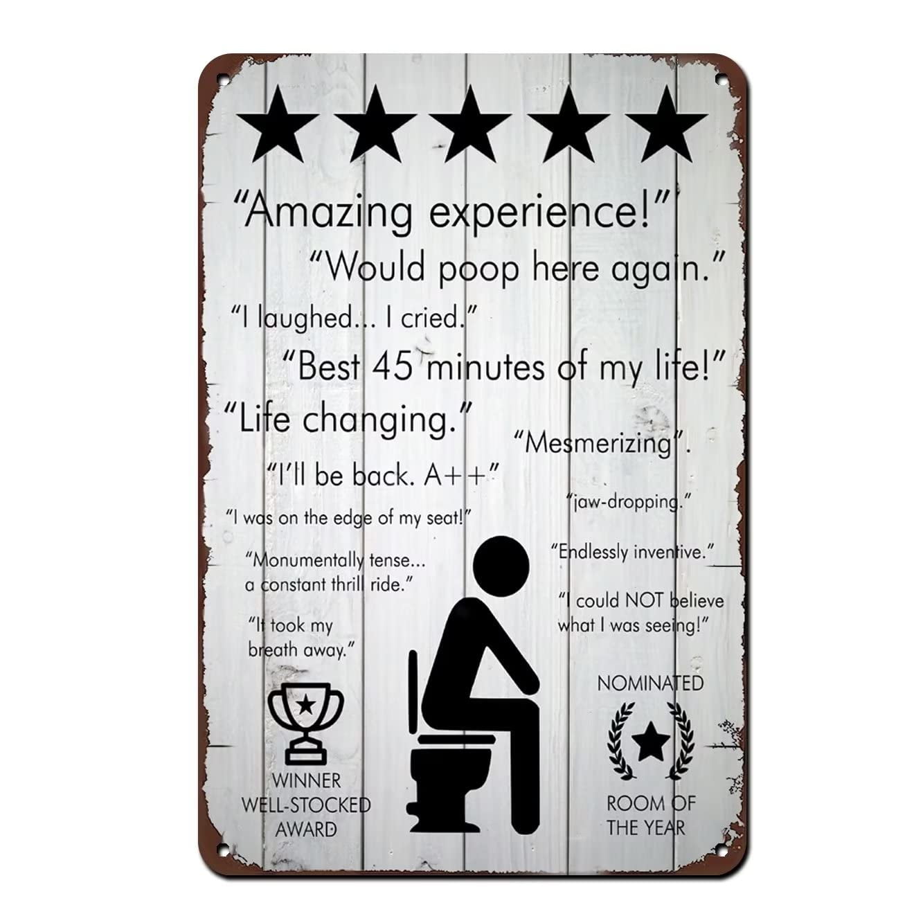 Funny Vintage Tin Sign Amazing Experience Would Poop Here Again ...