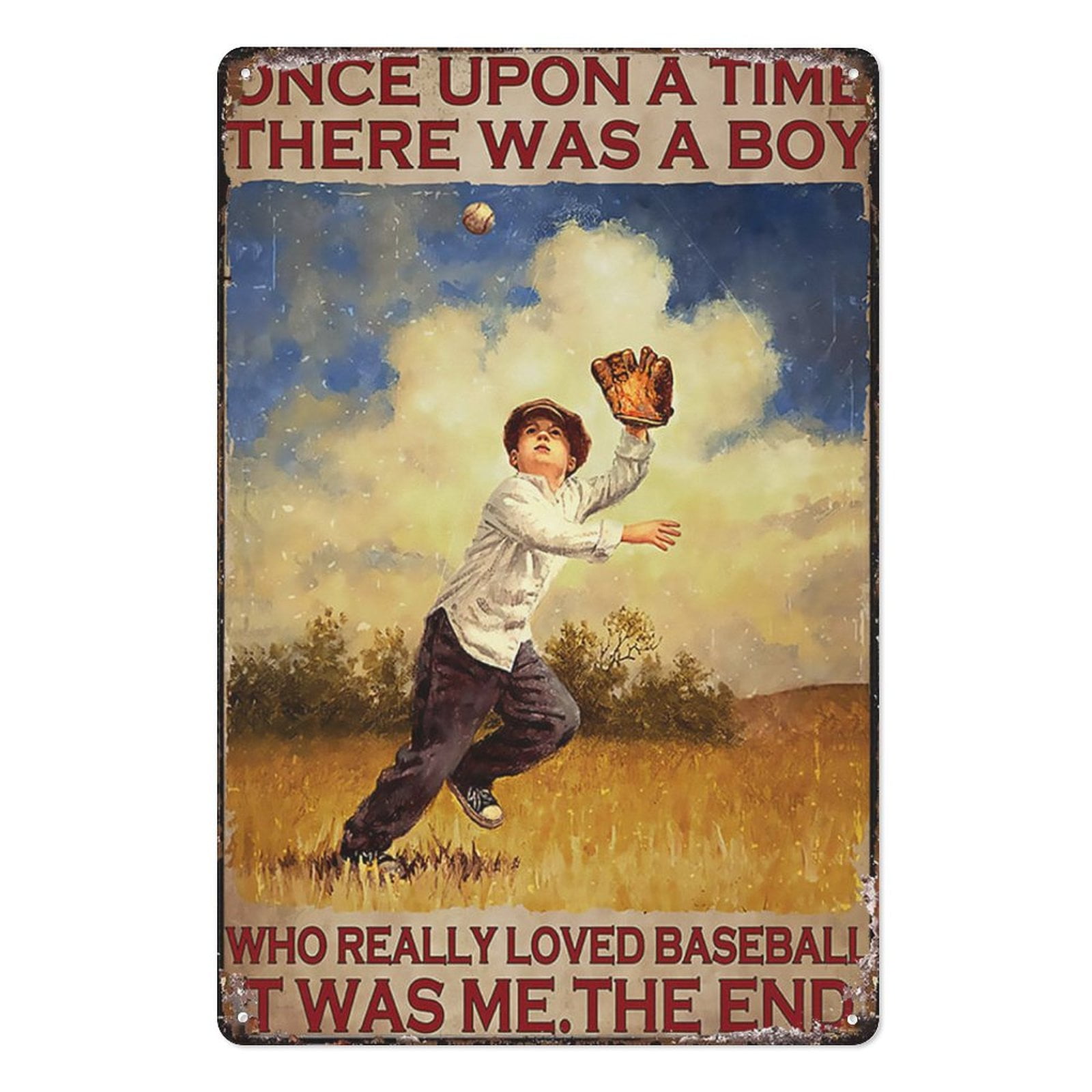 Funny Vintage Tin Sign Baseball Poster, Baseball Boy, Baseball Lover ...