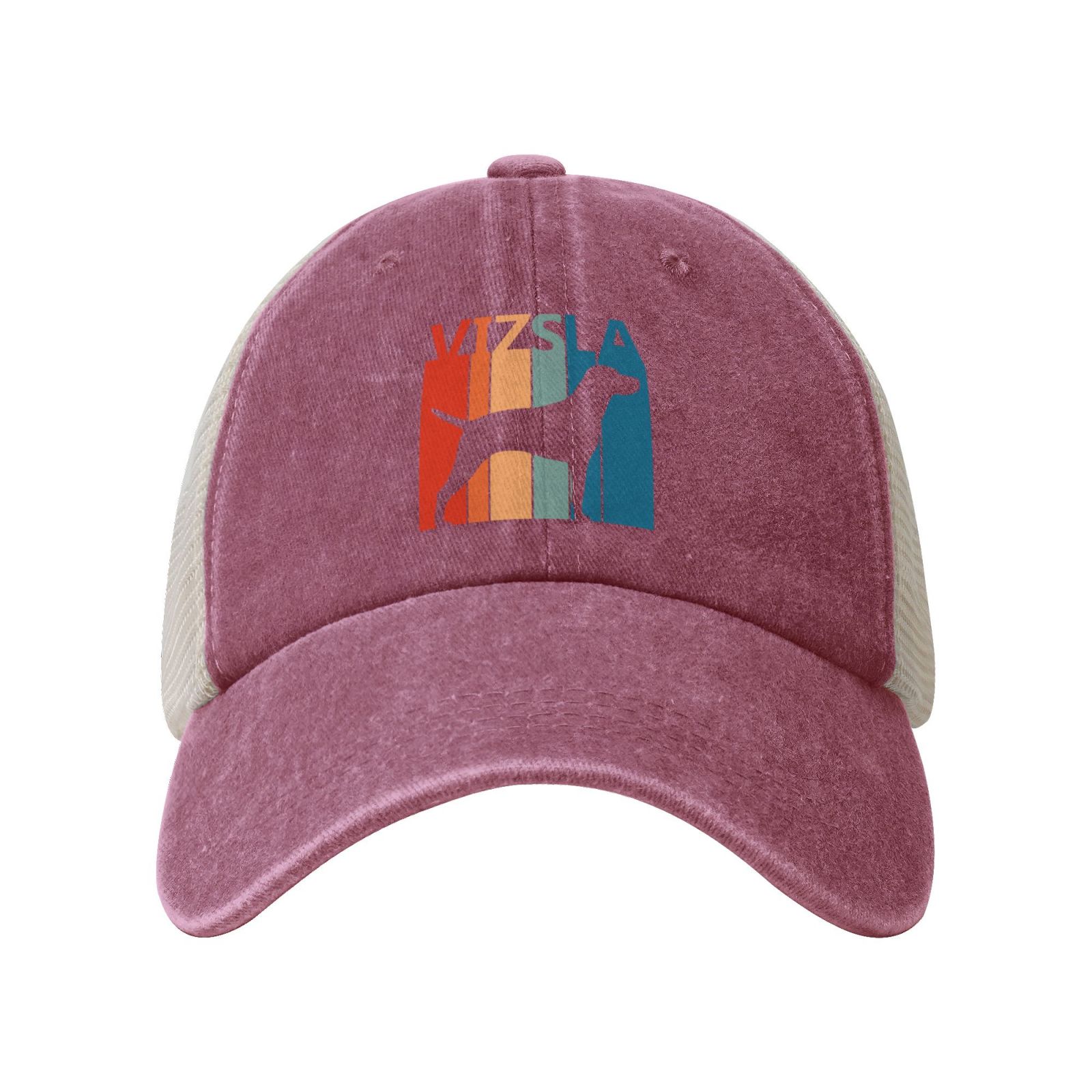 Funny Vizsla Puppy Dog Cartoon Unisex Cowboy Mesh Baseball Cap ...