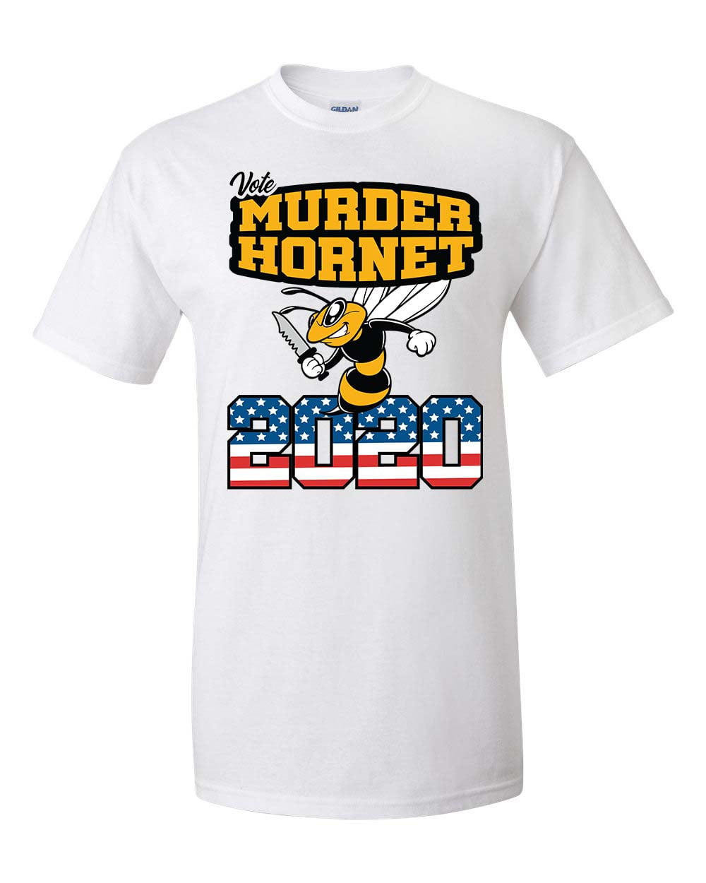 Funny Vote Murder Hornet 2020 USA American Flag Short Sleeve T-shirt ...