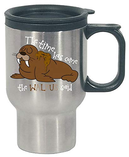 Funny Walrus - Cartoon Pinniped - Ivory Tusks - Stainless Steel Travel ...