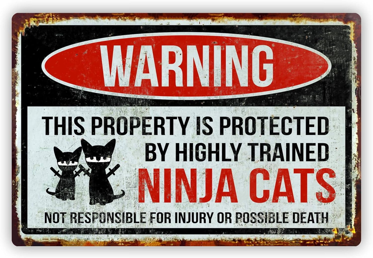 Funny Warning Aluminum Sign This Property Protected by Highly Trained ...