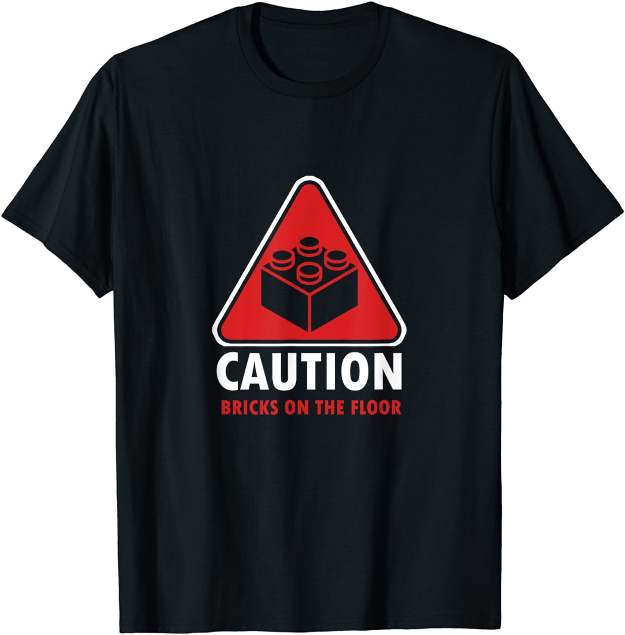 Funny Warning Caution Building Blocks Bricks On Floor T-Shirt - Walmart.com