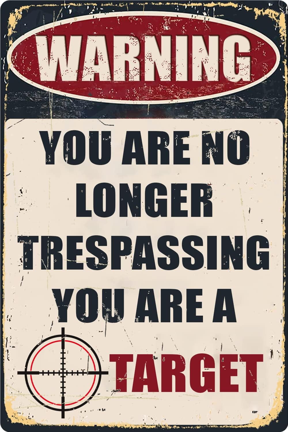 Funny Warning Metal Signs Yard Decor Private Property No Trespassing ...