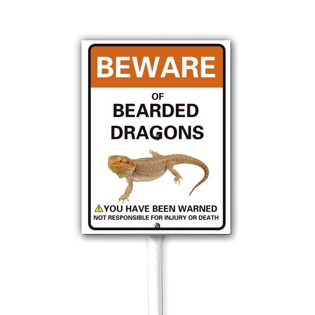 Funny Warning Sign Beware of Bearded Dragon Not Responsible for Injury ...