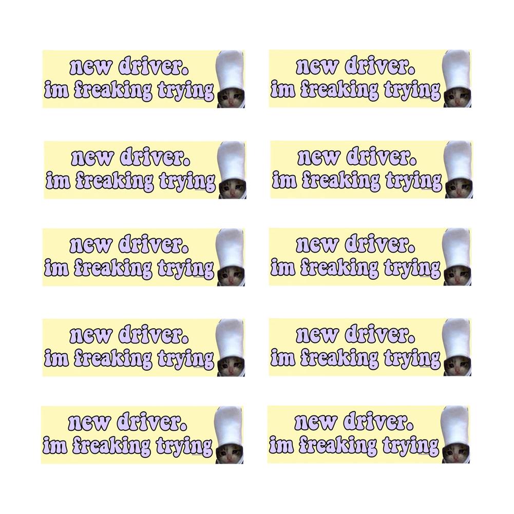 Funny Warning Signs Spoof Stickers,Self Adhesive Learner Driver Sticker ...