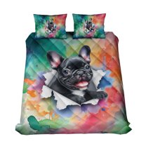 Basset Hound Portrait Watercolor Vintage Retro Styles Quilt Bedding Set ...