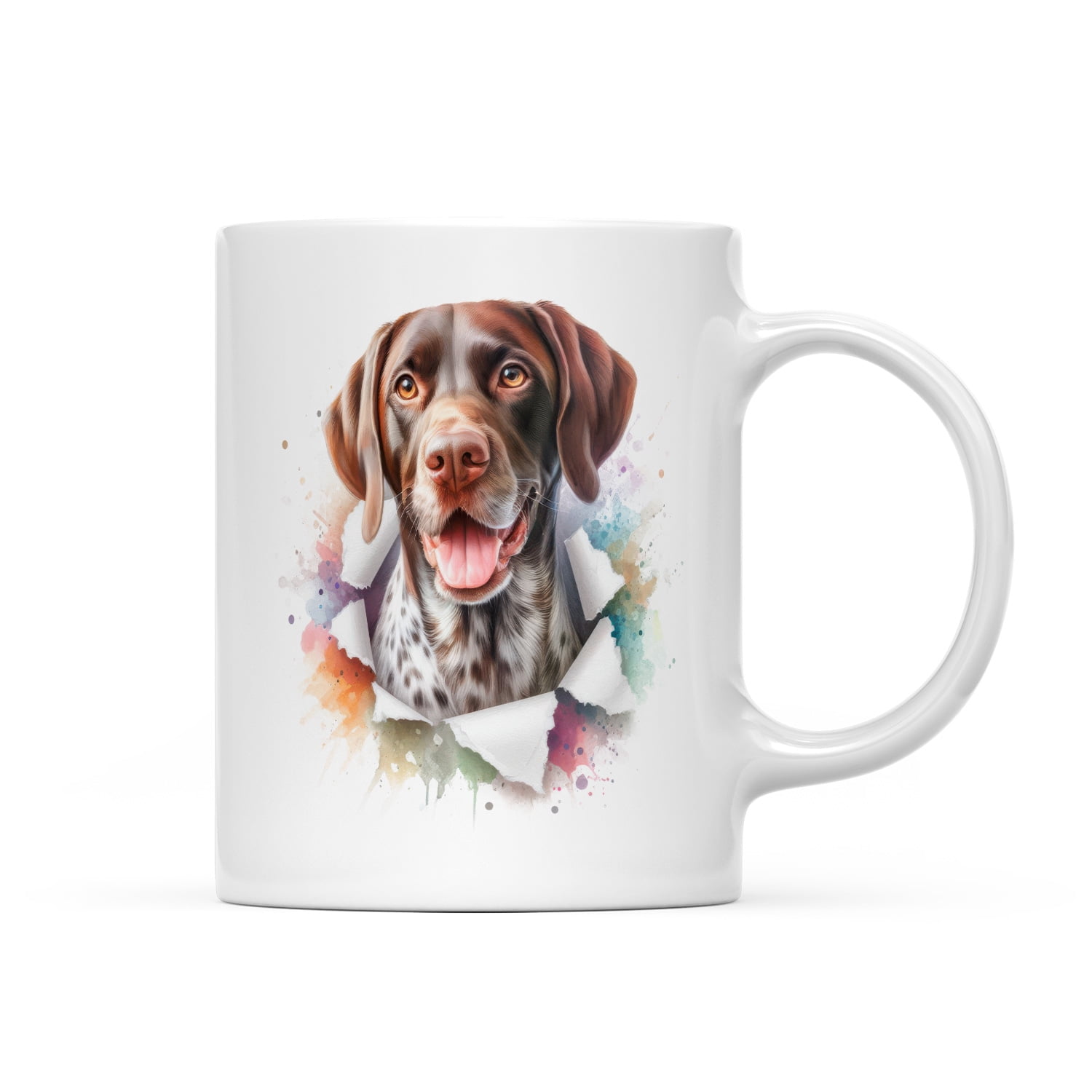 Funny Watercolor Adorable German Shorthaired Pointer Peeking Through ...