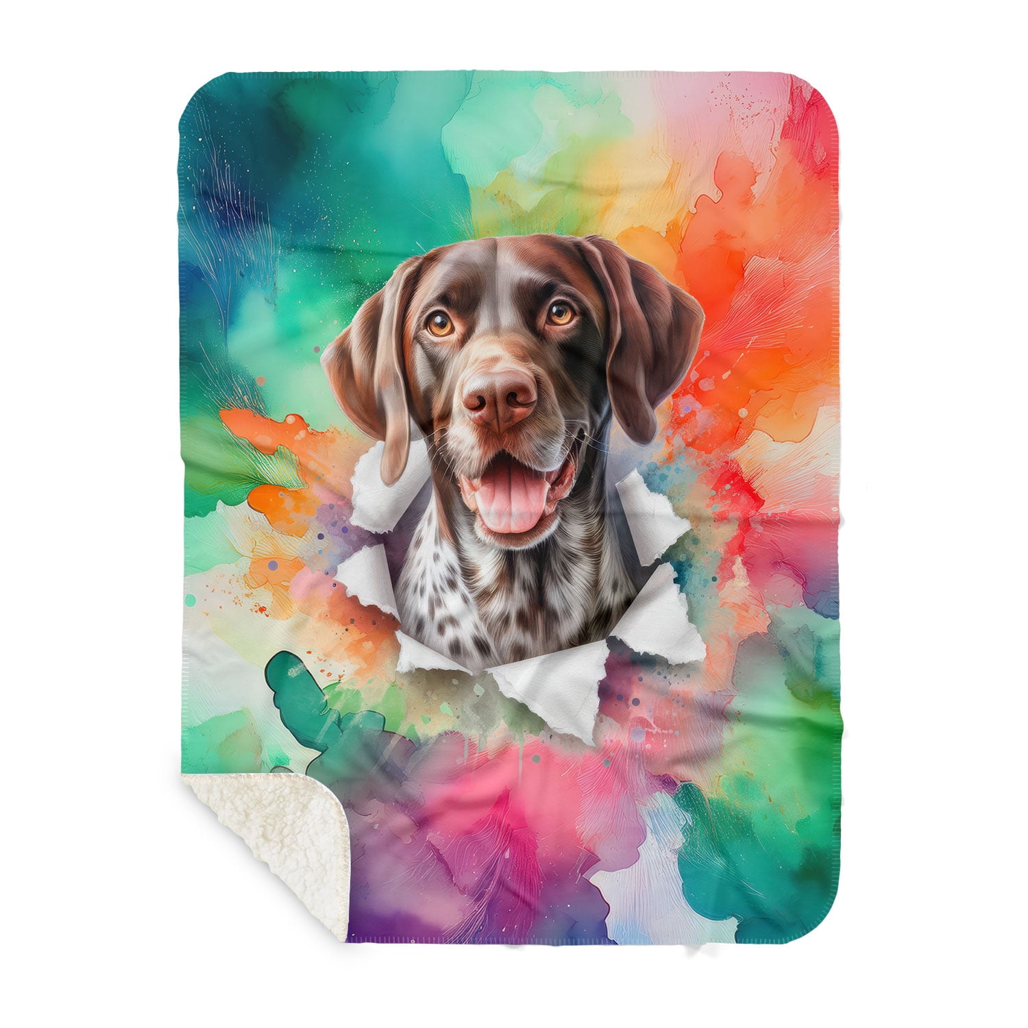Funny Watercolor Adorable German Shorthaired Pointer Peeking Through ...