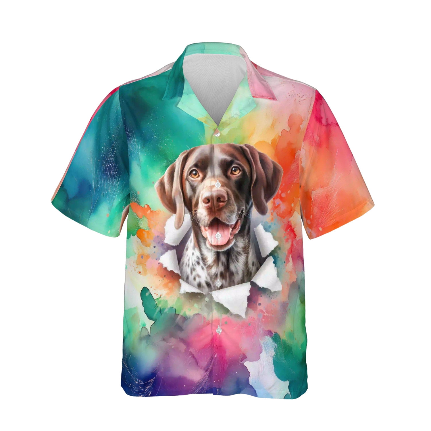 Funny Watercolor Adorable German Shorthaired Pointer Peeking Through ...