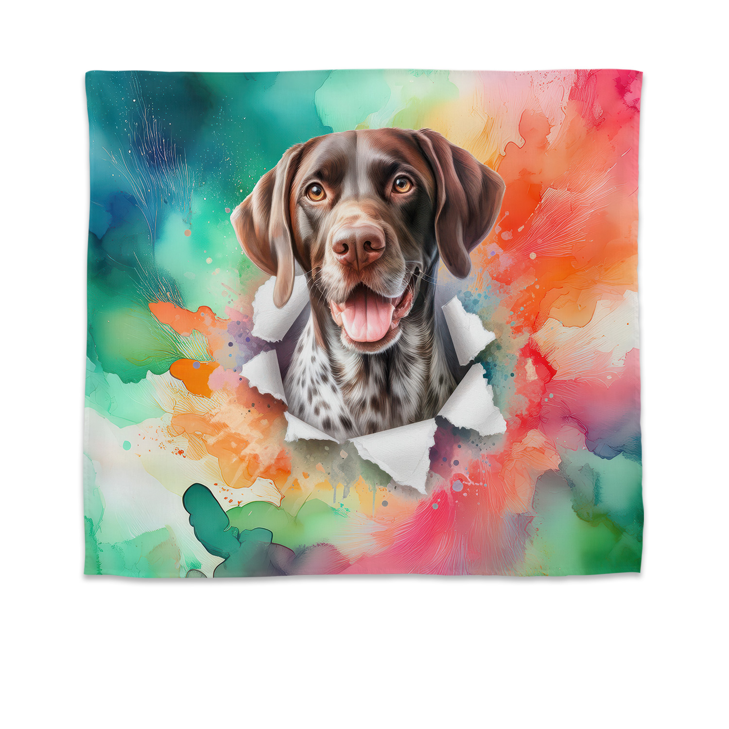 Funny Watercolor Adorable German Shorthaired Pointer Peeking Through ...