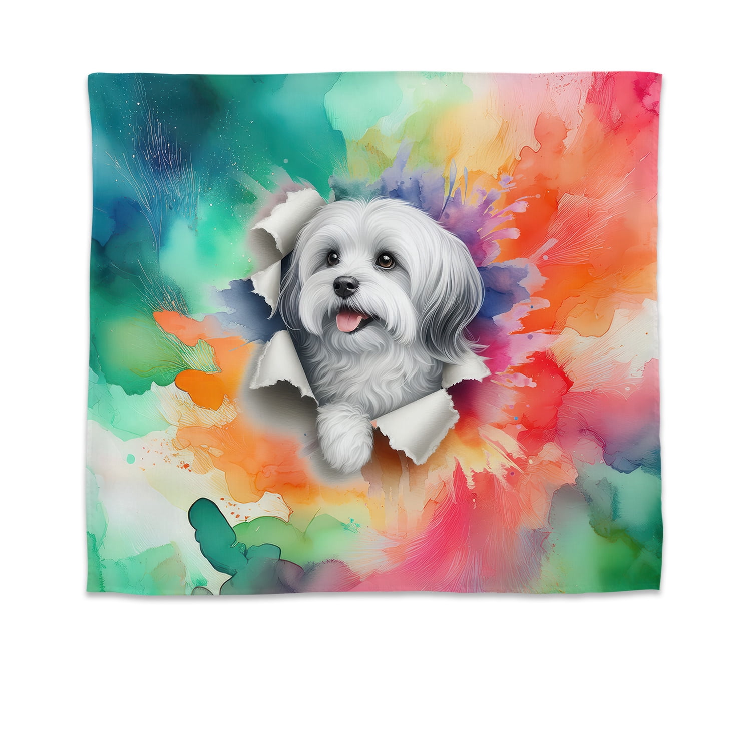 Funny Watercolor Adorable Havanese Peeking Through Torn Paper Effect ...