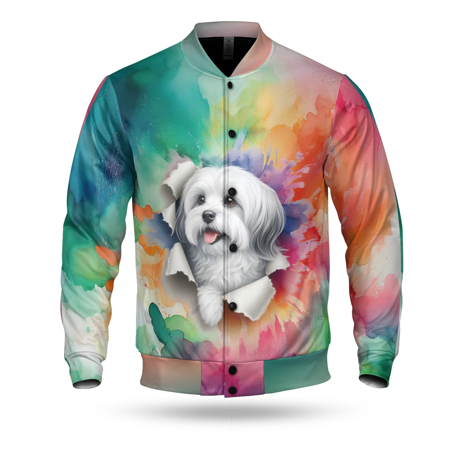 Funny Watercolor Adorable Havanese Peeking Through Torn Paper Effect ...