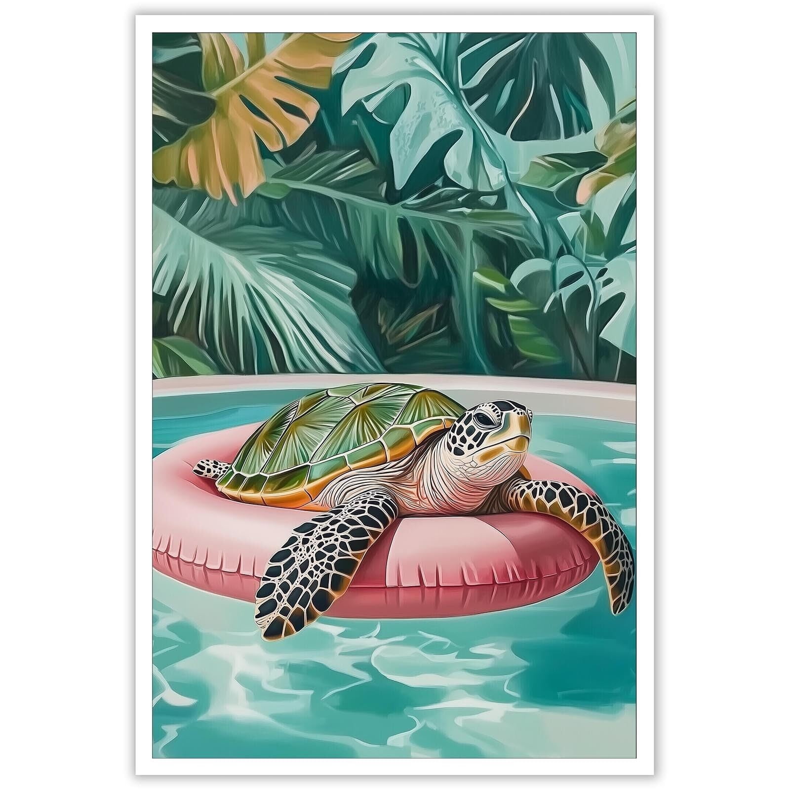 Funny Watercolor Ocean Animal Canvas Wall Art Posters Sea Turtle In The ...