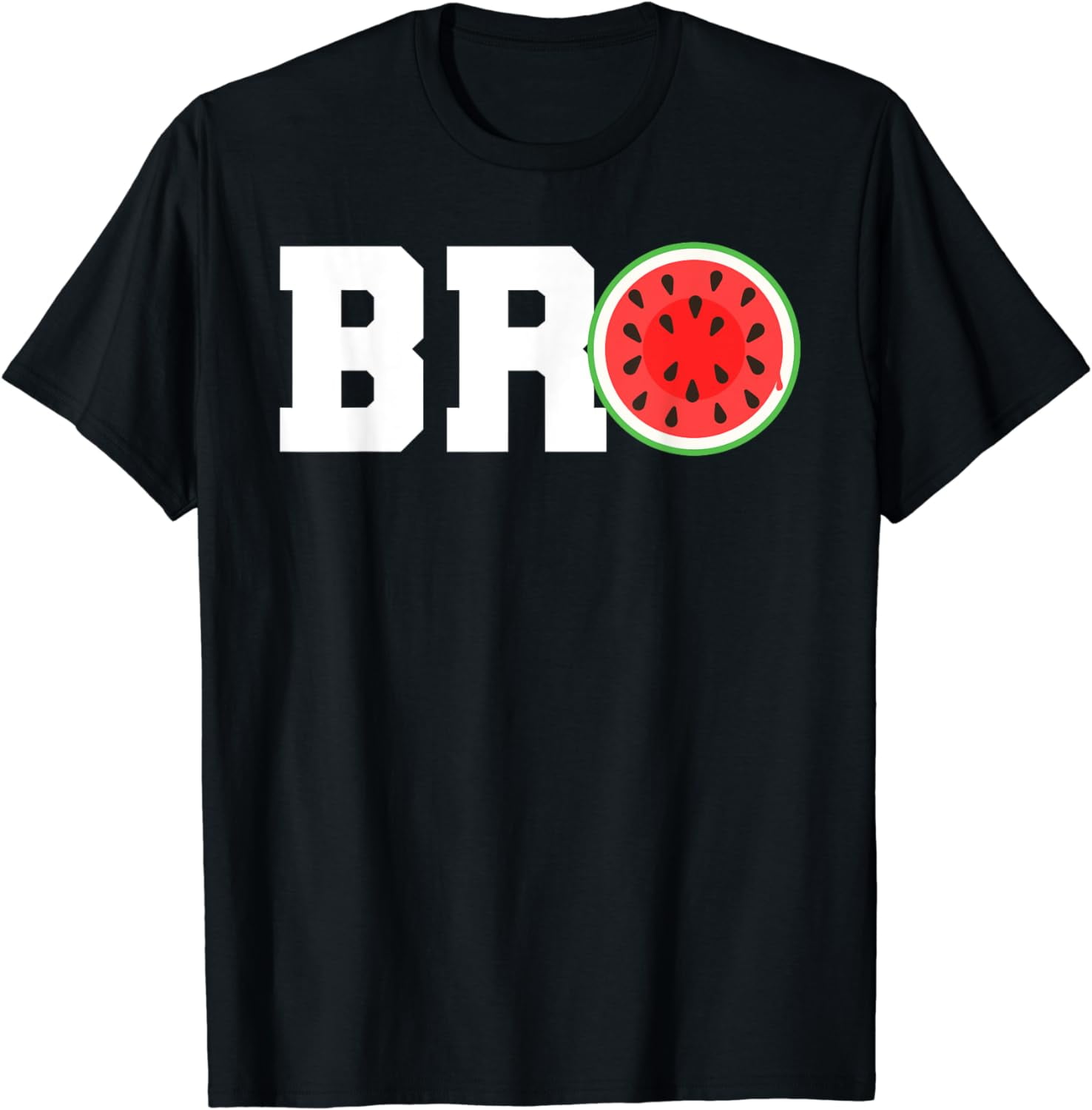 Funny Watermelon Bro Cute Summer Vacation Brother Sibling T-Shirt ...