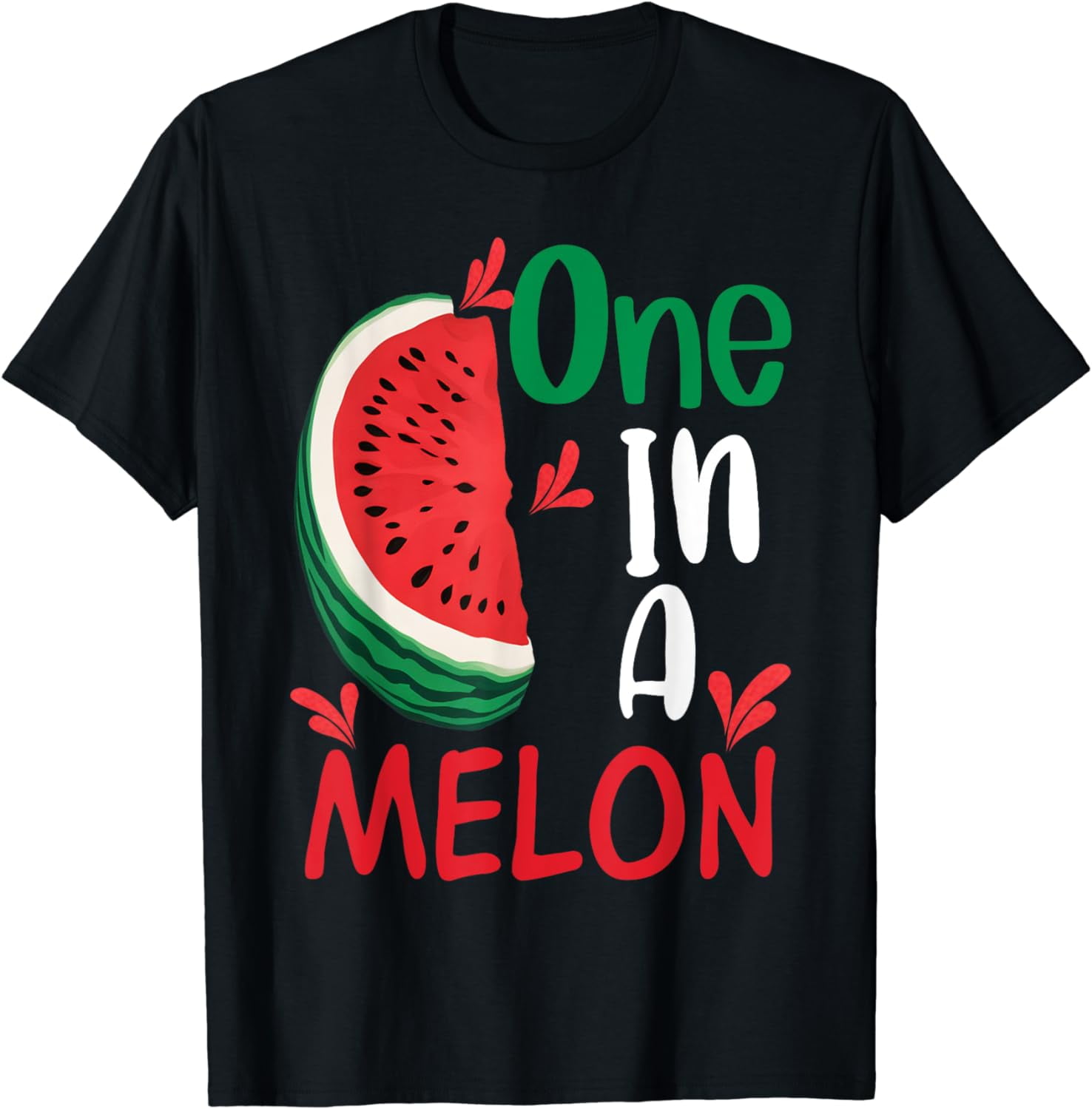 Funny Watermelon Hawaiian Beach Vacation Cute One In a Melon T-Shirt ...