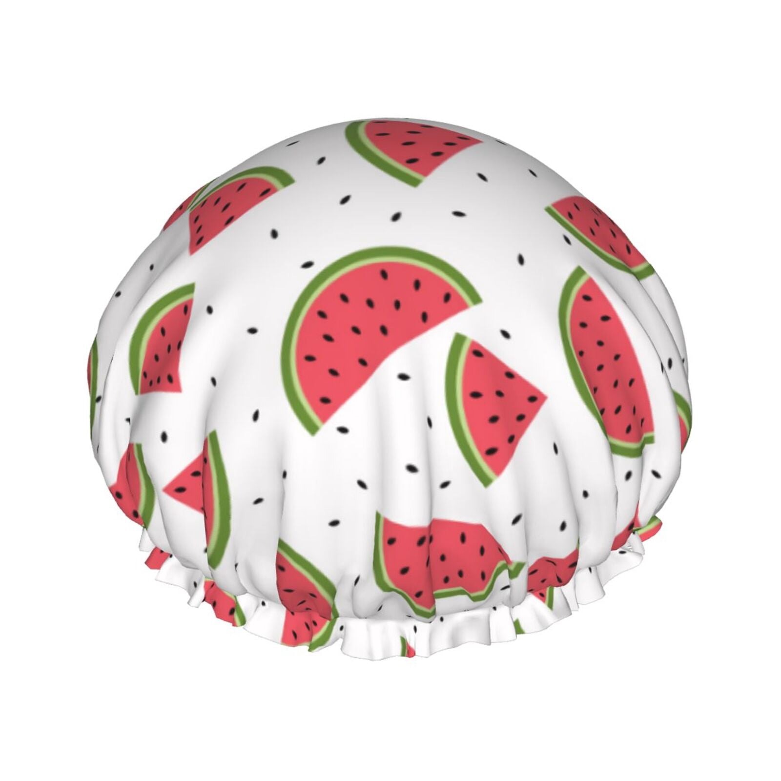 Funny Watermelon Red Shower Cap, Reusable Bath Hair Hat for all Hair ...