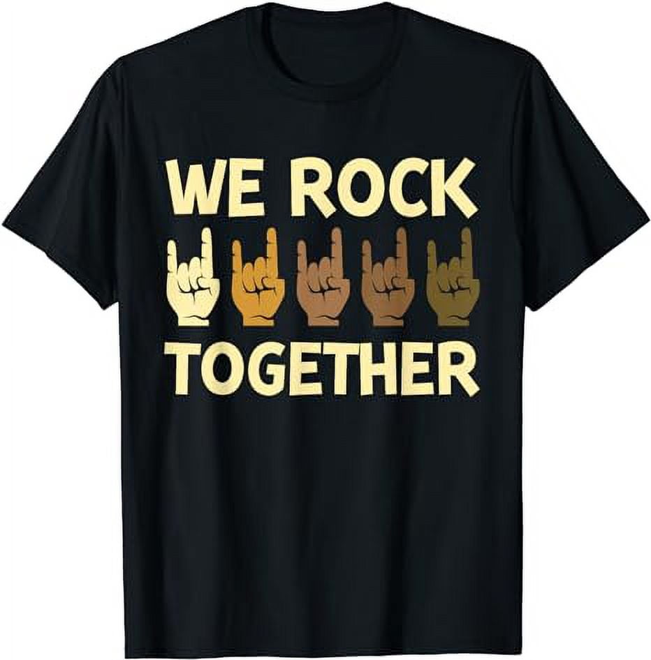 Funny We Rock Together Hands Rock Lovers T-Shirt - Walmart.com