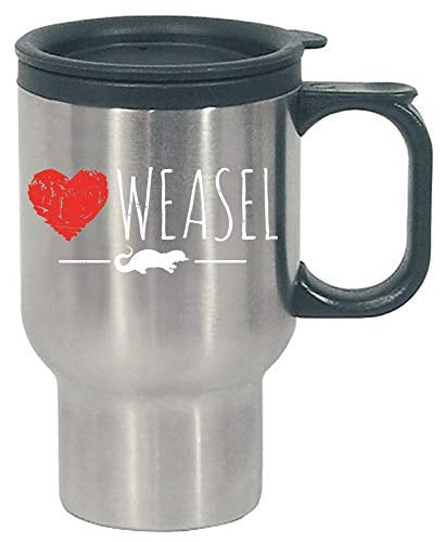 Funny Weasel - Heart Love - Polecat Humor - Stainless Steel Travel Mug ...