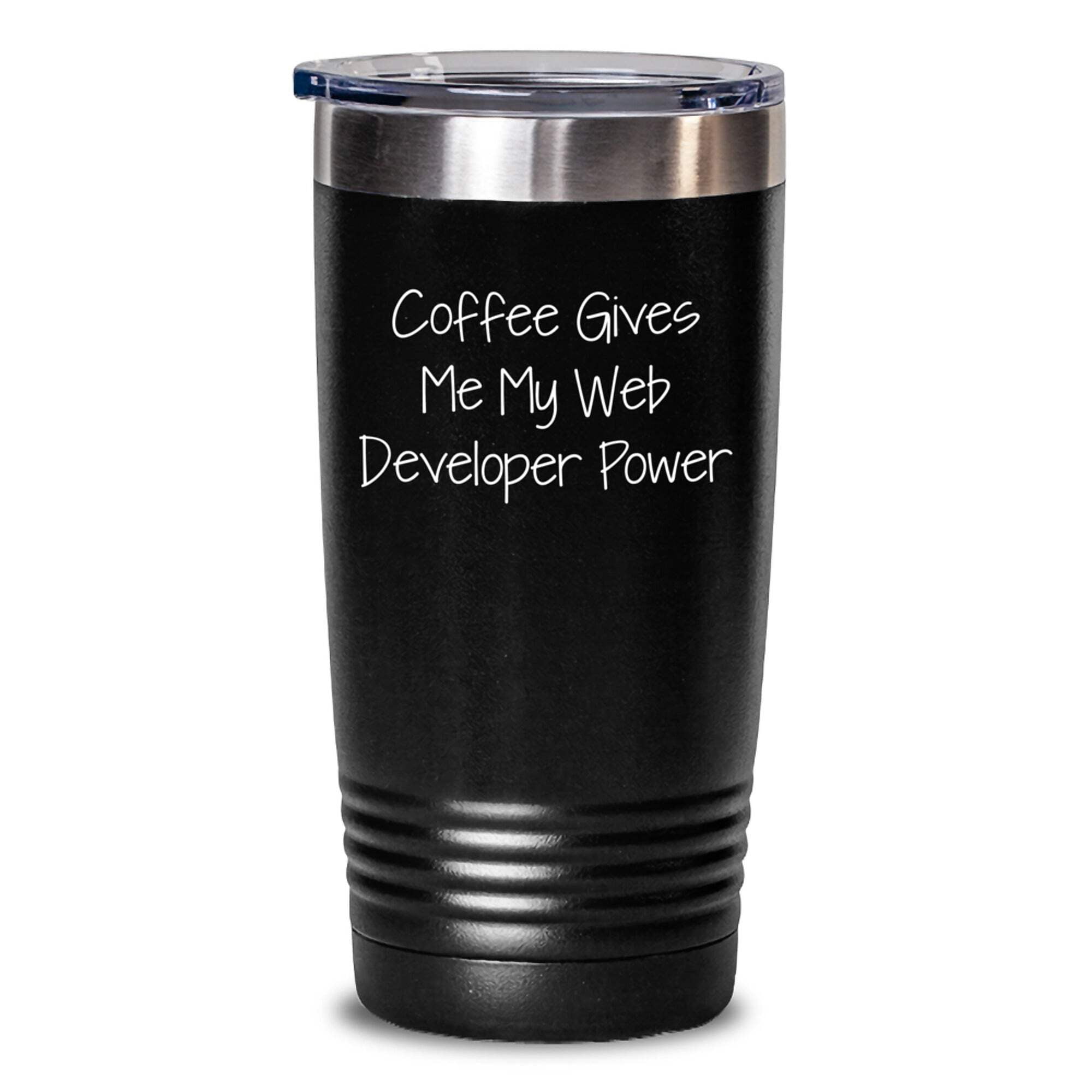 Funny Web Developer Gifts for Men - Coffee Fuels My Coding Power - 20oz ...