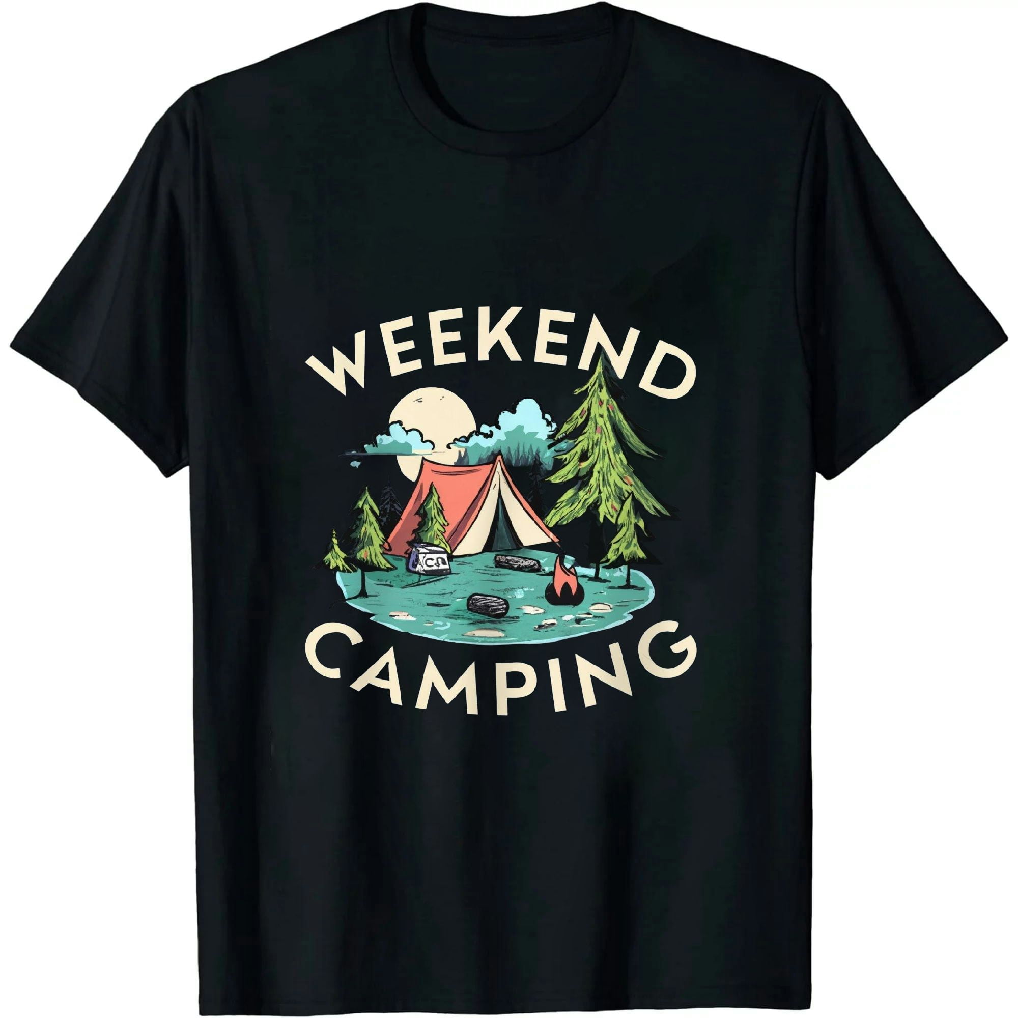 Funny Weekend Forecast Camping With A Chance Of Drinking T-Shirt 2087 ...