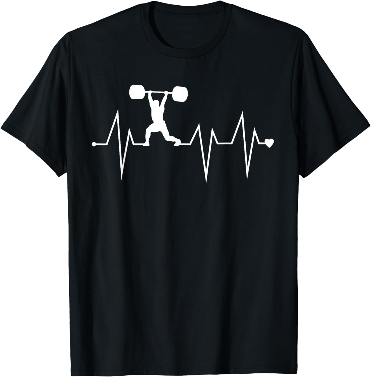 Funny Weightlifting Heartbeat Heart Pulse Rate EKG T-Shirt - Walmart.com
