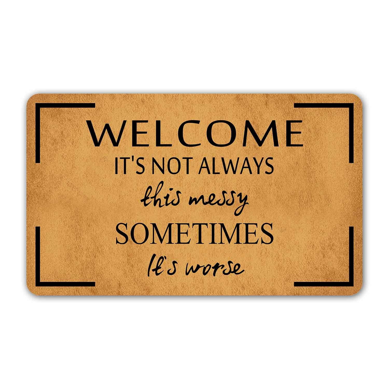 Funny Welcome Doormat for Entrance Way Indoor Floor Rug 16x24 inch ...