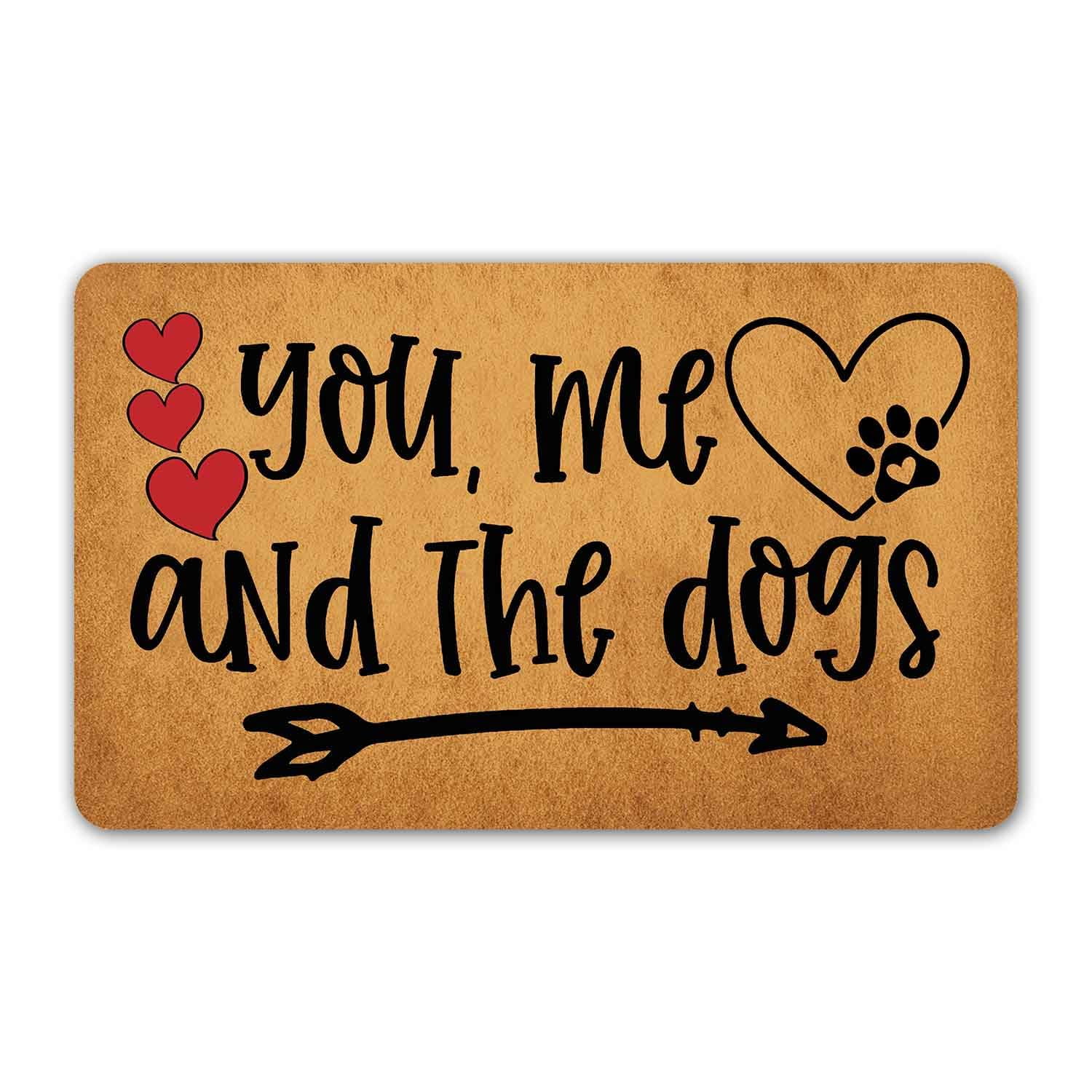 Funny Welcome Doormat for Entrance Way Indoor Floor Rug You Me and The ...